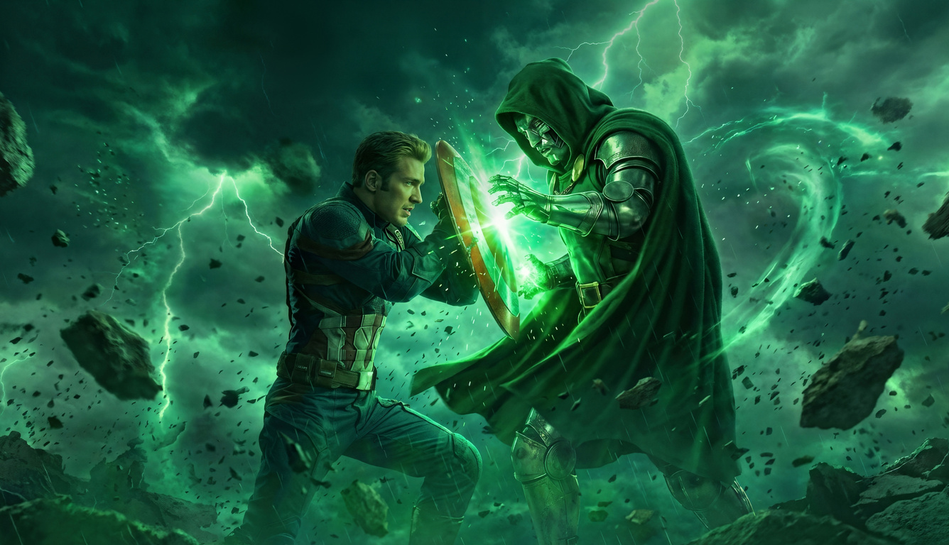 1336x768 Doctor Doom Vs Captain America Avengers Doomsday 2026 Movie ...