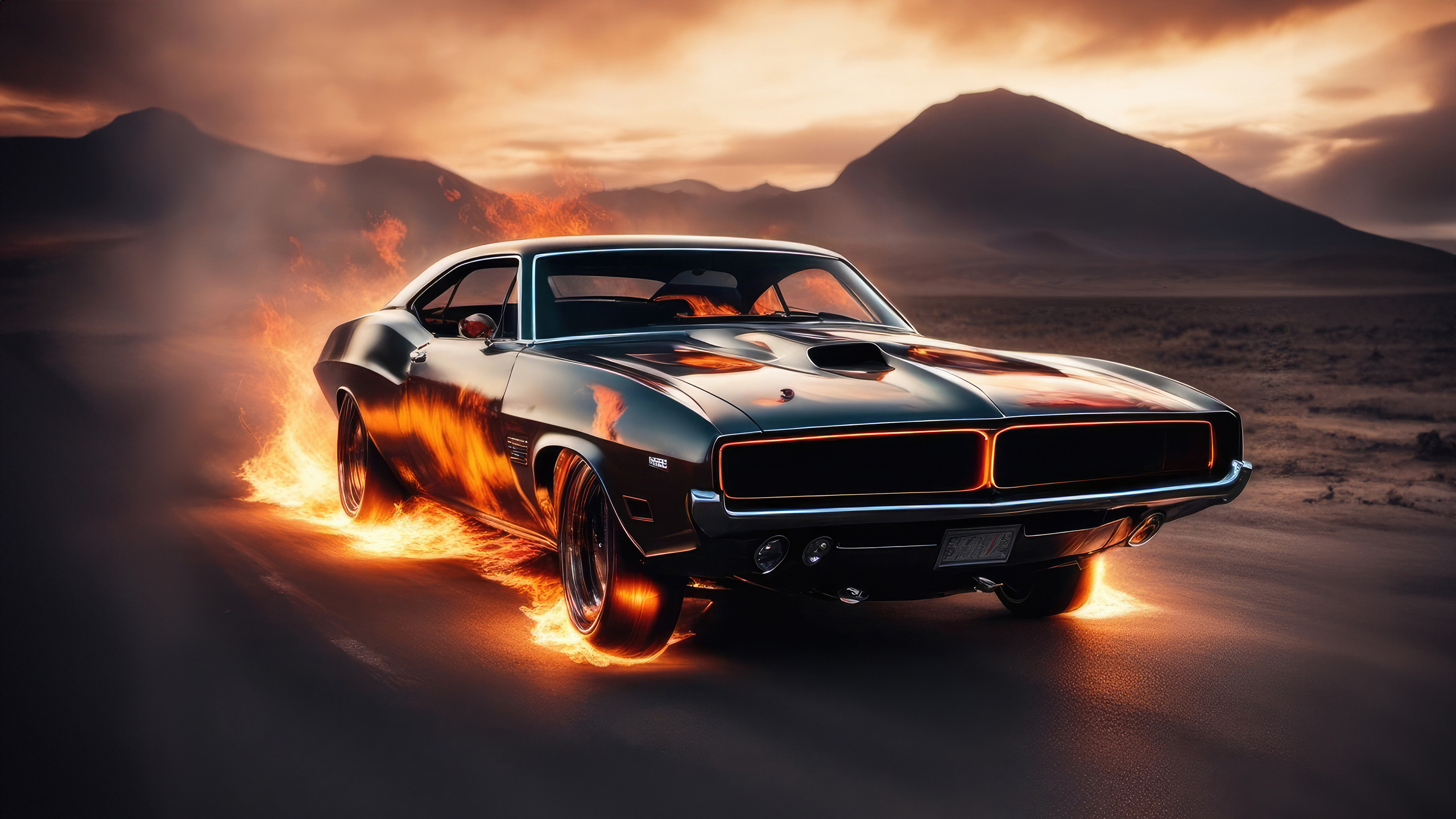 2560x1440 Dodge Charger On Fire 1440P Resolution ,HD 4k Wallpapers ...
