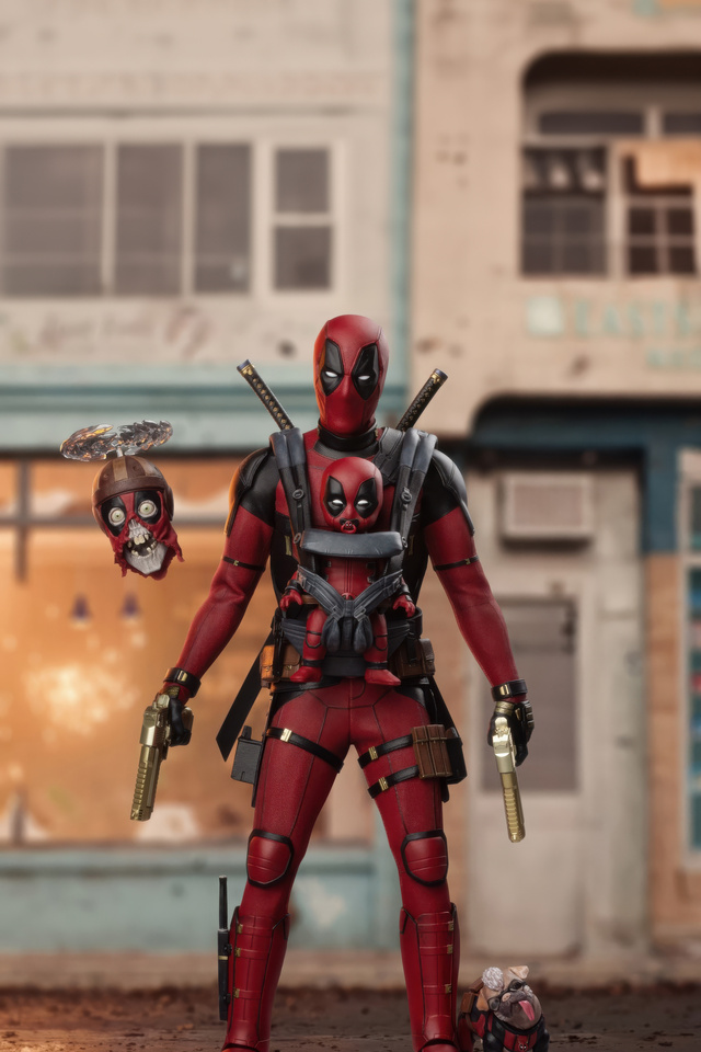 640x960 Double Trouble Deadpool And Babypool iPhone 4, iPhone 4S ,HD 4k ...