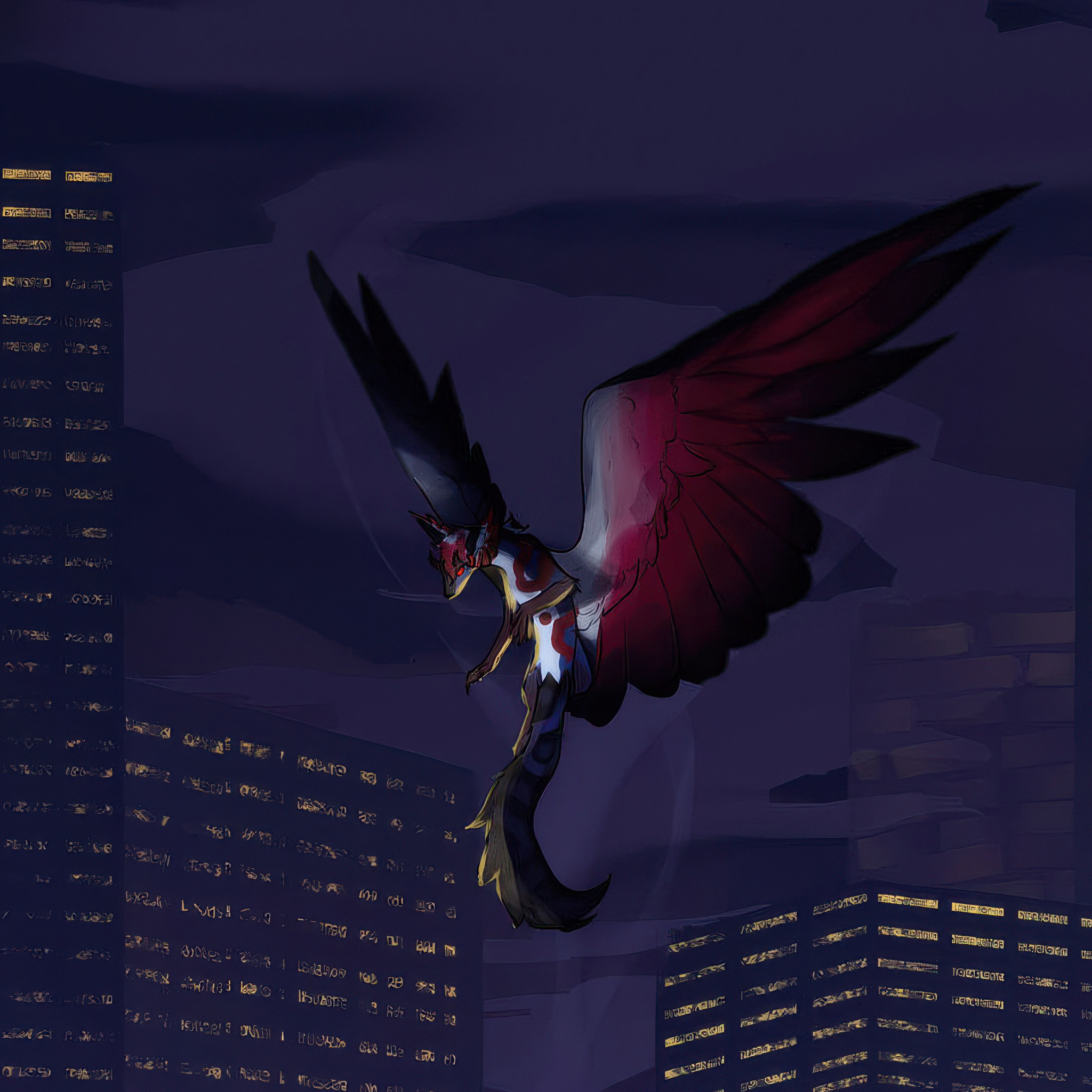 2048x2048 Dragon Fox In The City Ipad Air ,HD 4k Wallpapers,Images ...