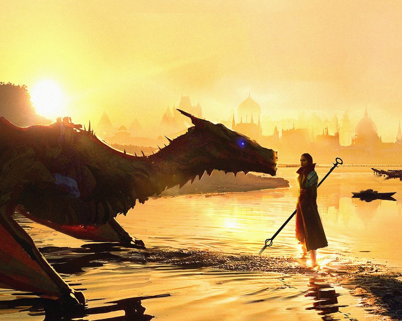 1280x1024 Dragon Shaman Sunset Wallpaper,1280x1024 Resolution HD 4k ...