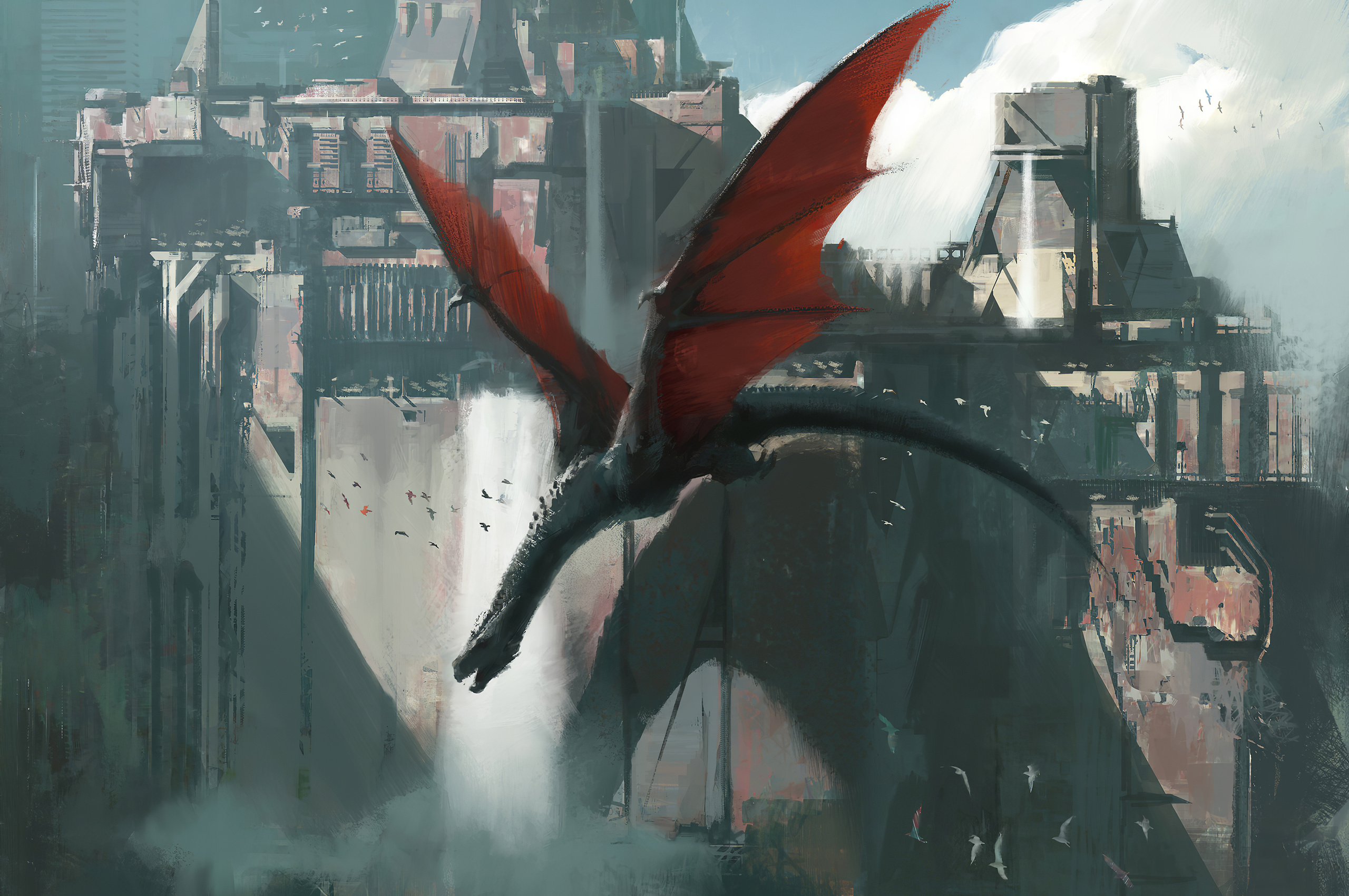 2560x1700 Dragon Taking Down The Wall Chromebook Pixel ,HD 4k ...