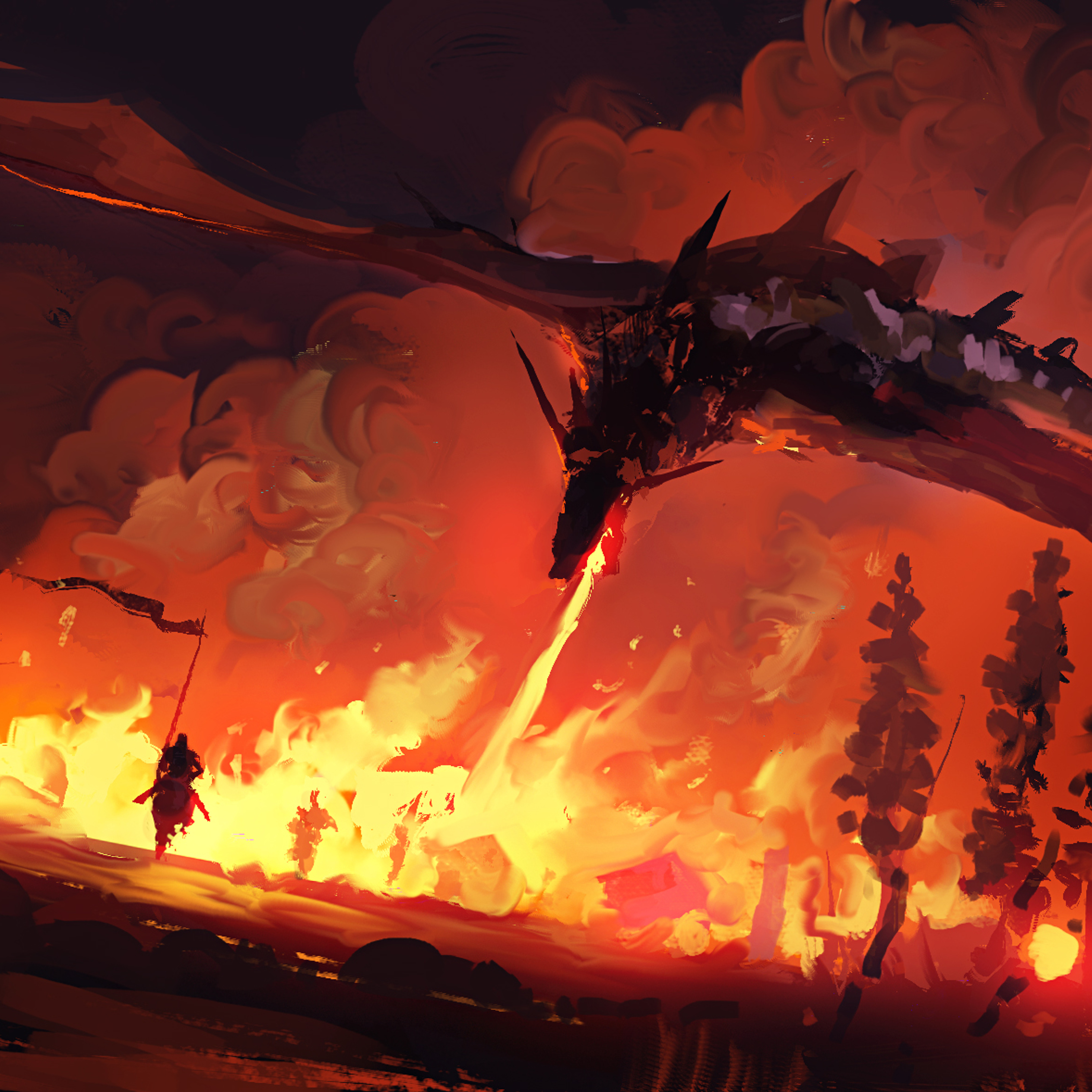 2932x2932 Dragon Throwing Fire Ipad Pro Retina Display ,HD 4k ...