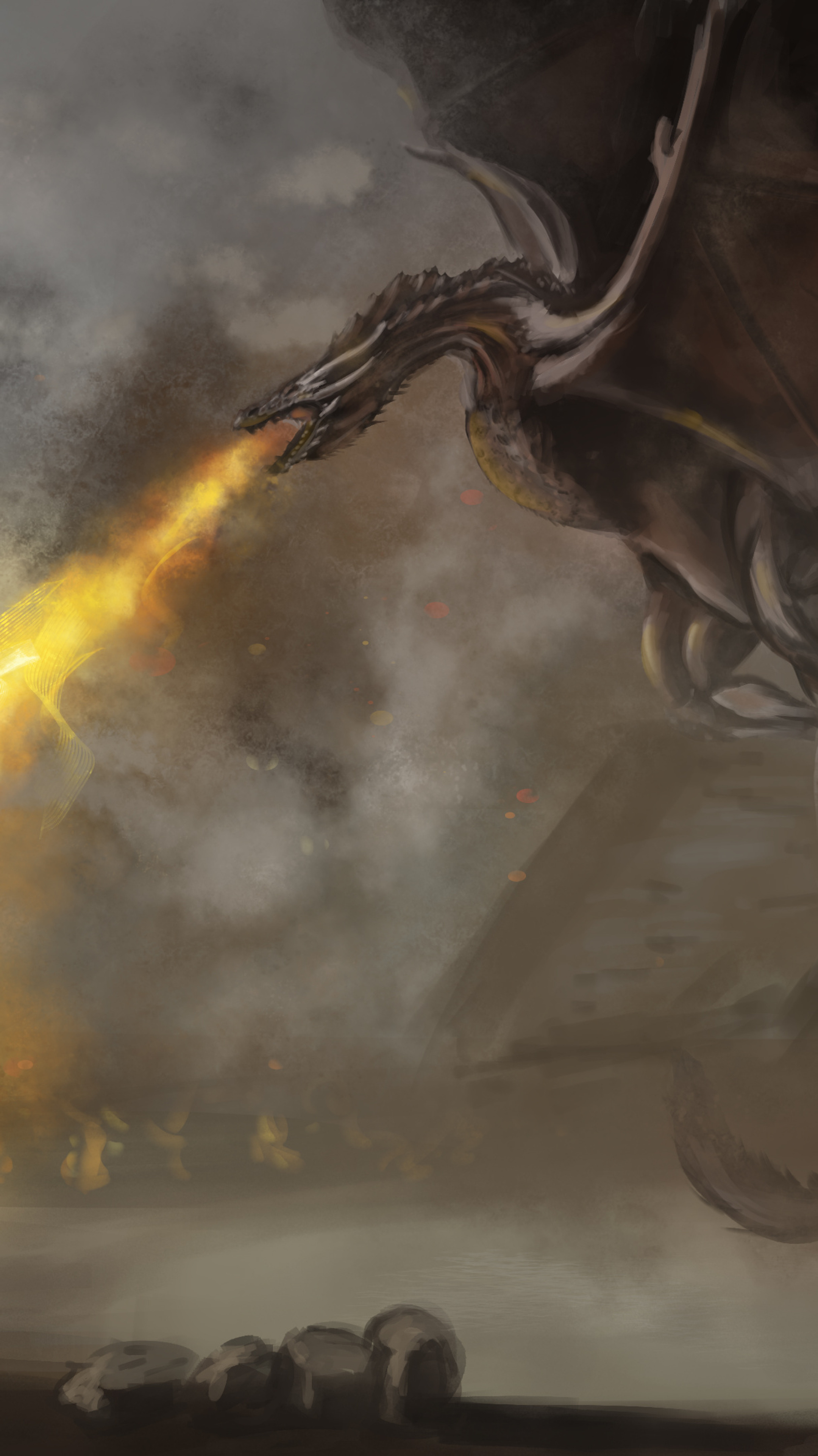 2160x3840 Dragon Throwing Flame 4k Sony Xperia X,XZ,Z5 Premium ,HD 4k ...