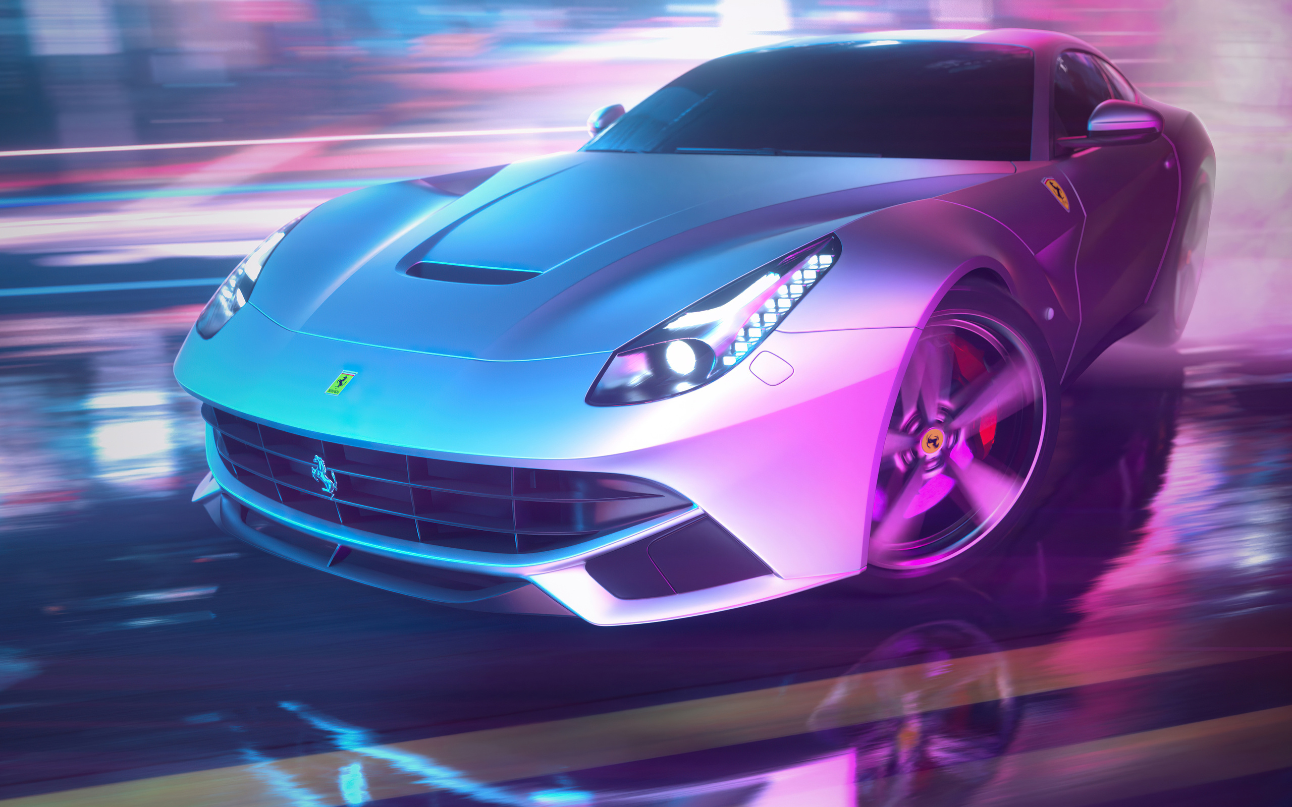 2560x1600 Drifting Ferrari Neon Streets 4k Wallpaper,2560x1600 ...