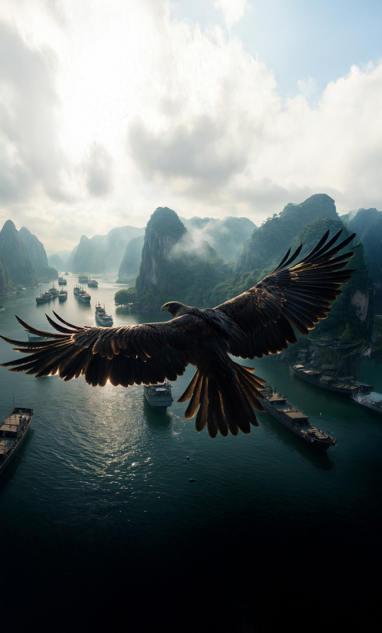 1280x2120 Eagle Soaring Above Ancient World iPhone 6+ ,HD 4k Wallpapers ...