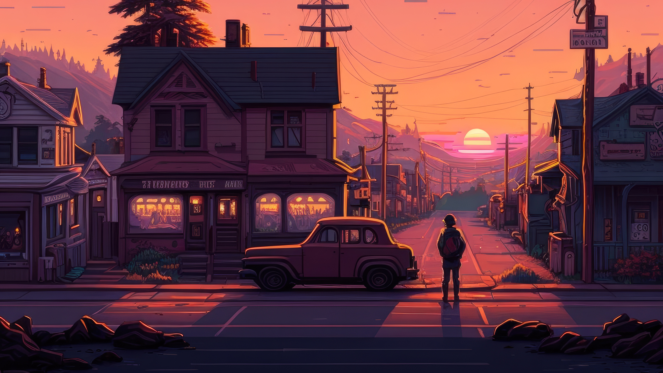 2560x1440 Embracing Nostalgia As Sunset Paints The Boulevard 1440P ...