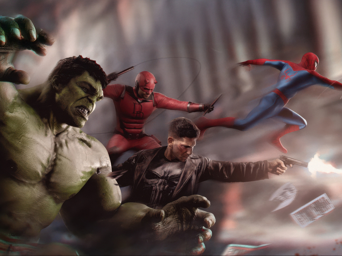 1152x864 Epic Marvel Heroes Battle Scene Wallpaper,1152x864 Resolution ...