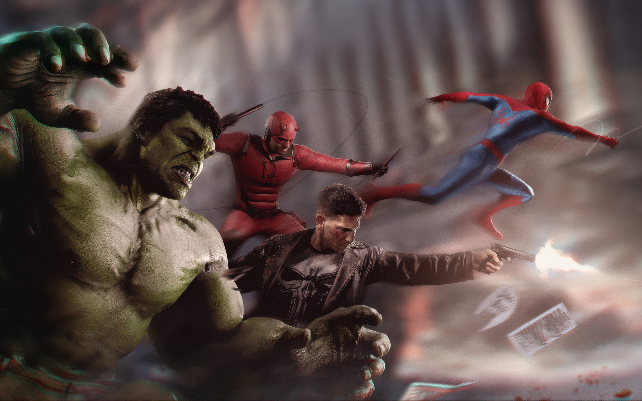 2560x1600 Epic Marvel Heroes Battle Scene Wallpaper,2560x1600 ...