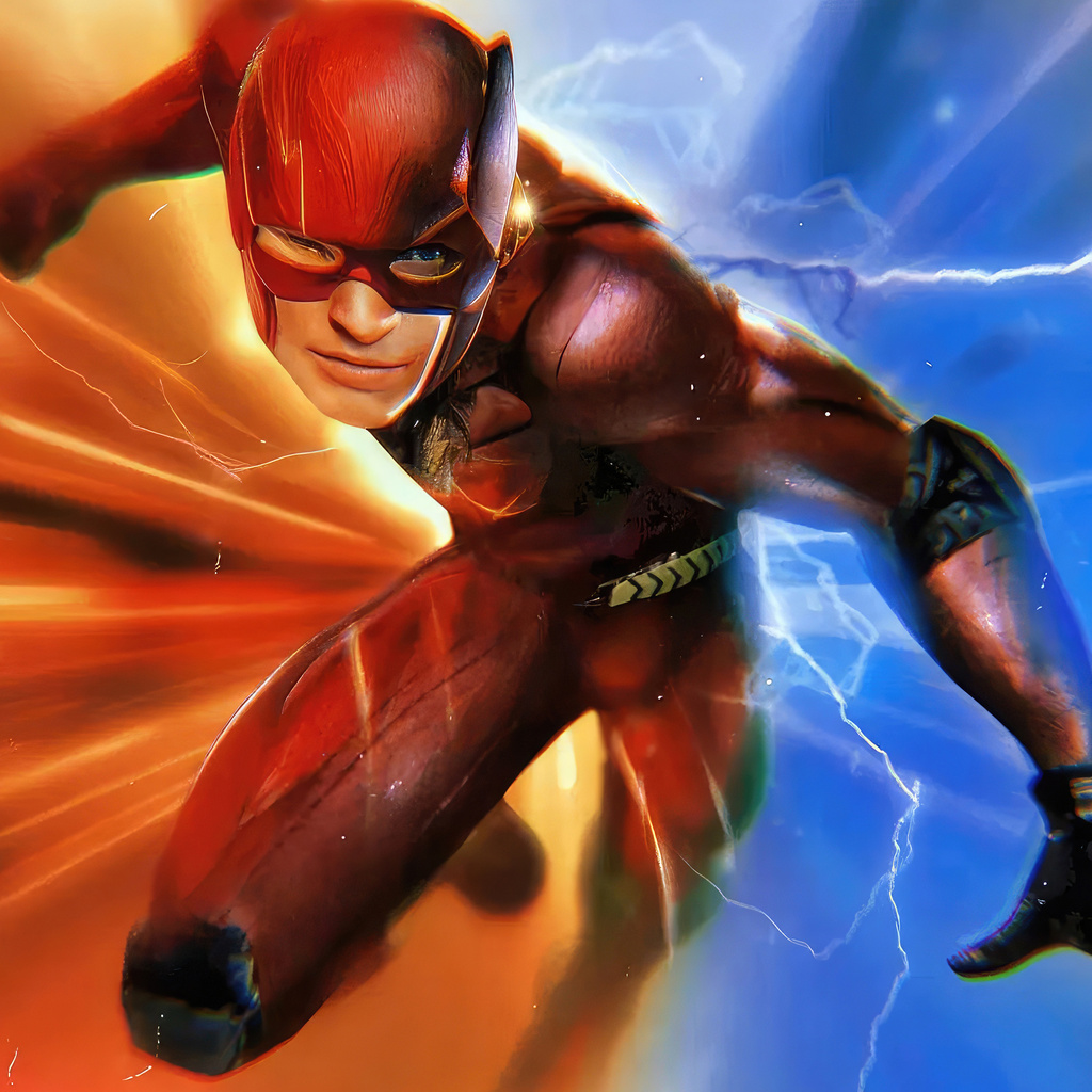 1024x1024 Ezra Miller Concept Art As Both The Flash 1024x1024 ...