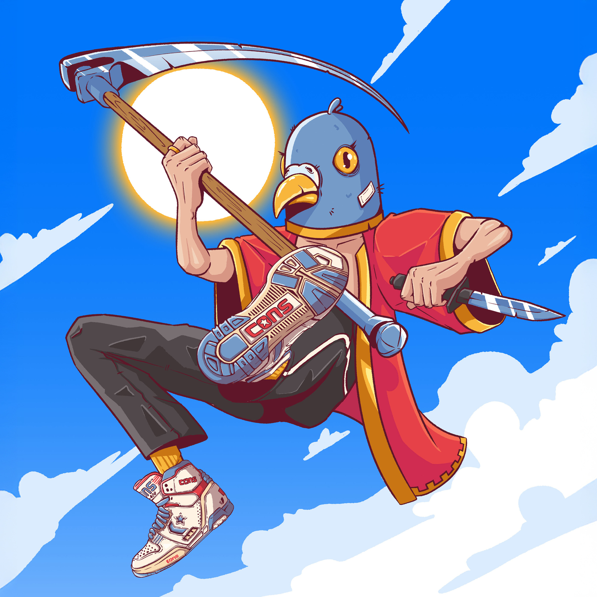 2048x2048 Fantasy Bird Knight With Blade Ipad Air ,HD 4k Wallpapers ...