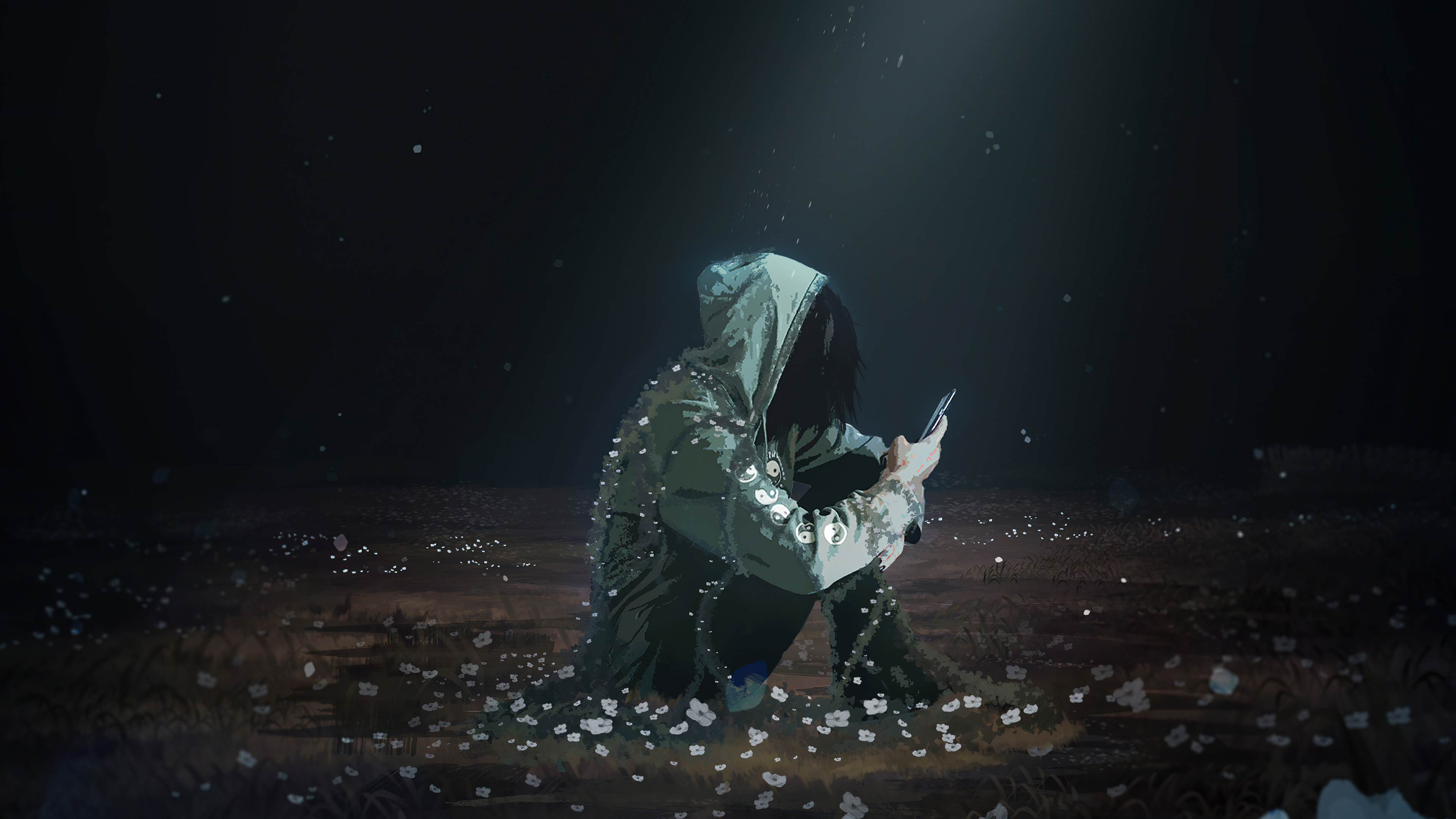 3840x2160 Feeling Alone Using Phone 4k 4K ,HD 4k Wallpapers,Images ...