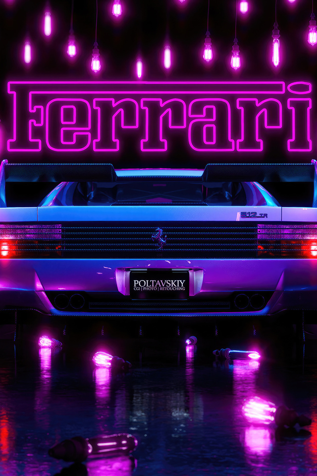 640x960 Ferrari Neon OEM iPhone 4, iPhone 4S ,HD 4k Wallpapers,Images ...