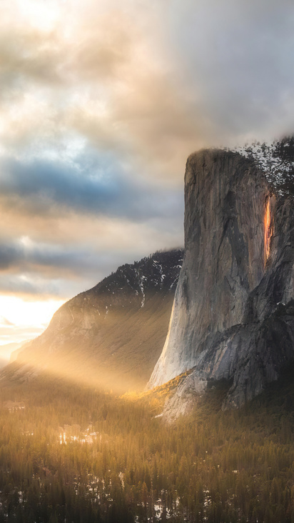 412x732 Firefalls At Yosemite National Park 4k 412x732 Resolution HD 4k ...