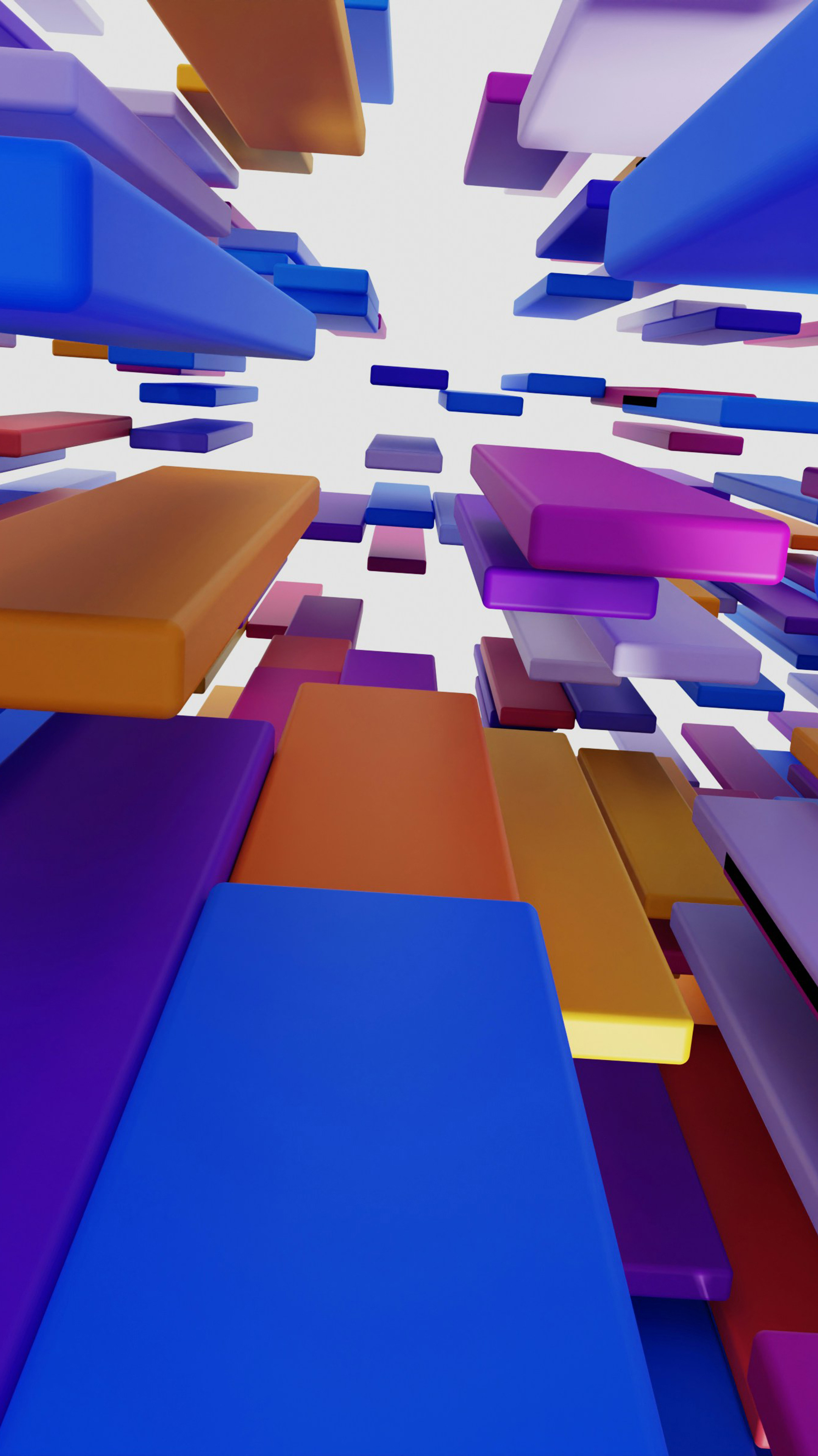 2160x3840 Floating Geometry Colorful 3d Block Array Sony Xperia X,XZ,Z5 ...