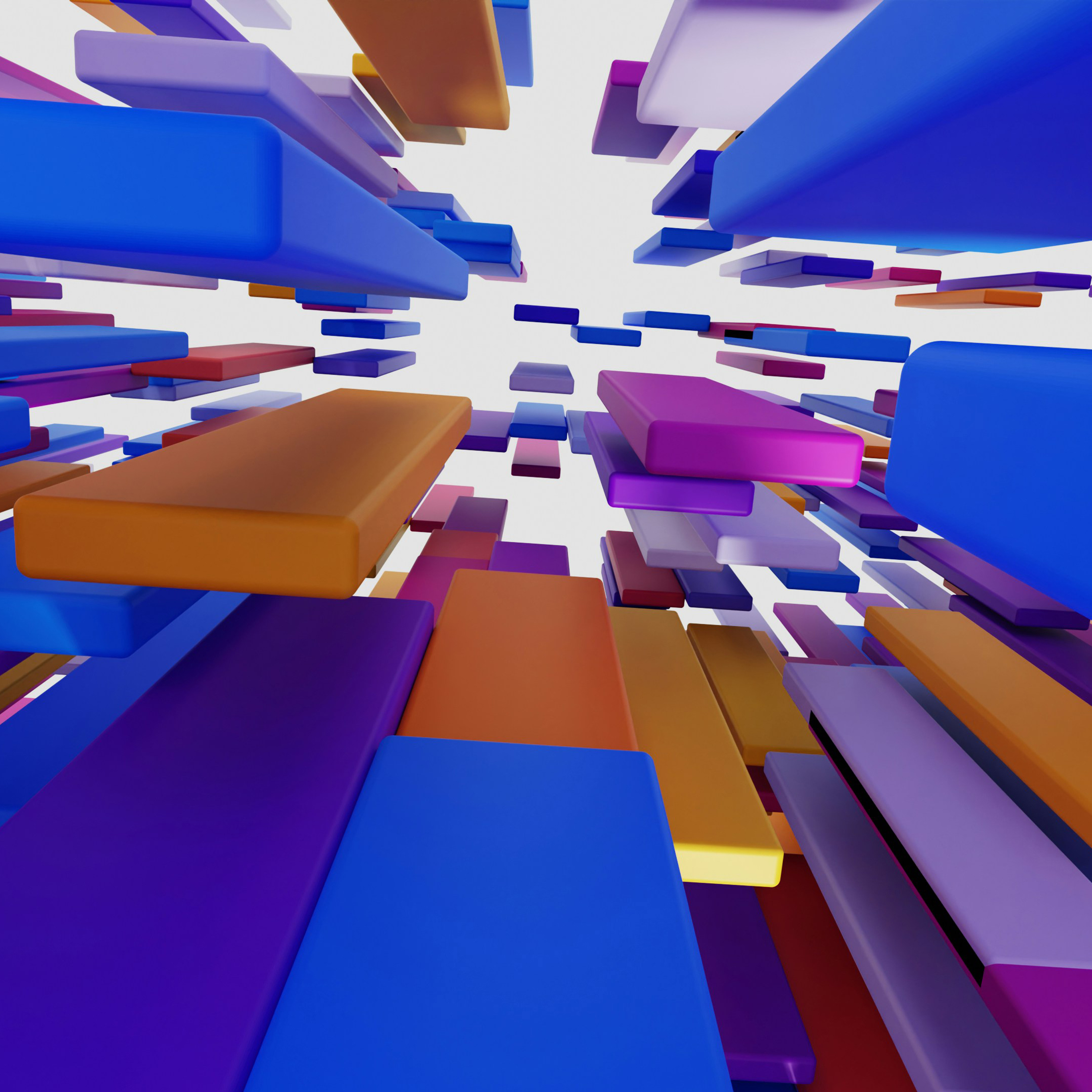 2932x2932 Floating Geometry Colorful 3d Block Array Ipad Pro Retina Display ,HD 4k Wallpapers ...