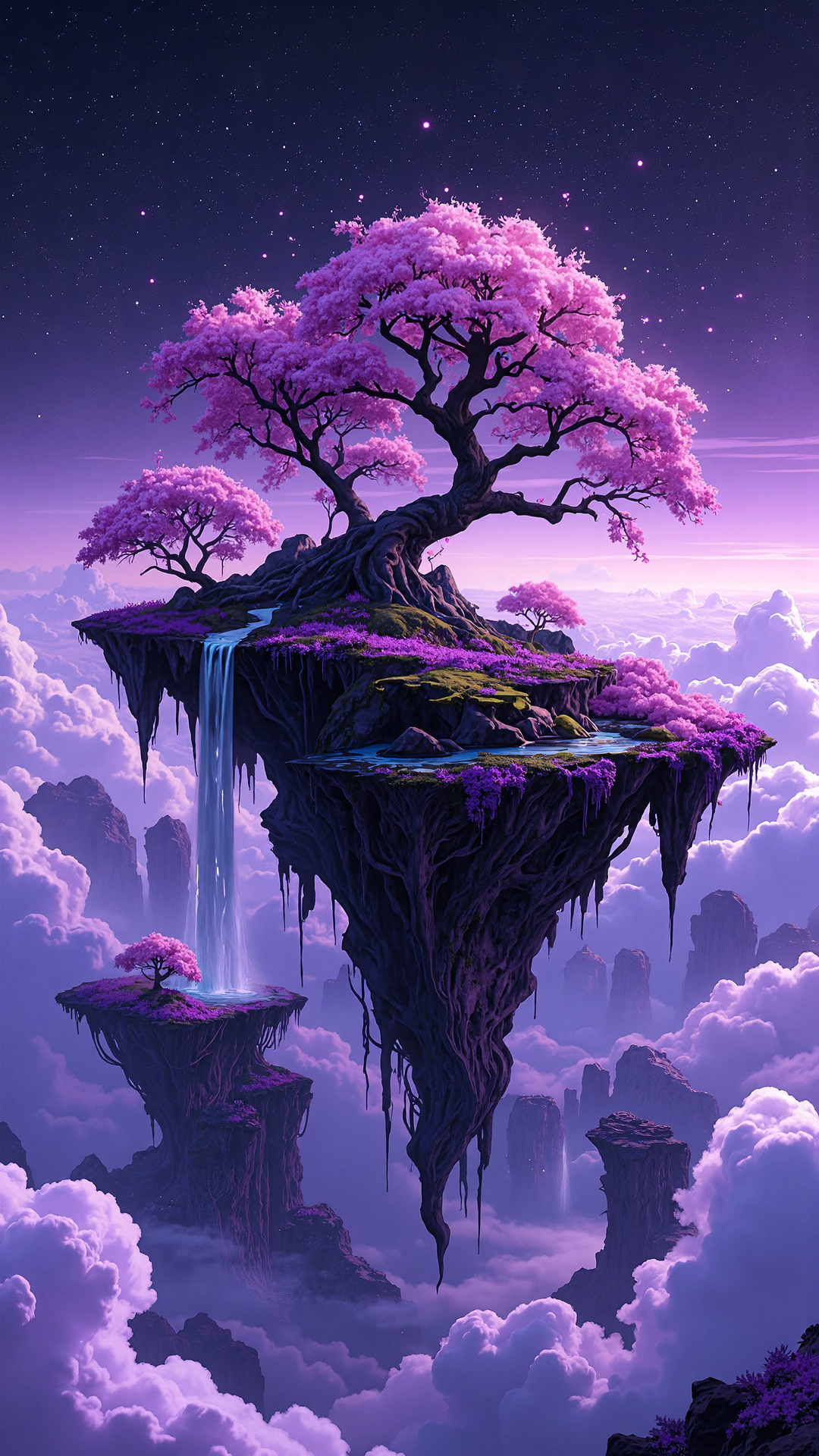 1080x1920 Floating Islands Cherry Blossom Trees Iphone 7,6s,6 Plus ...