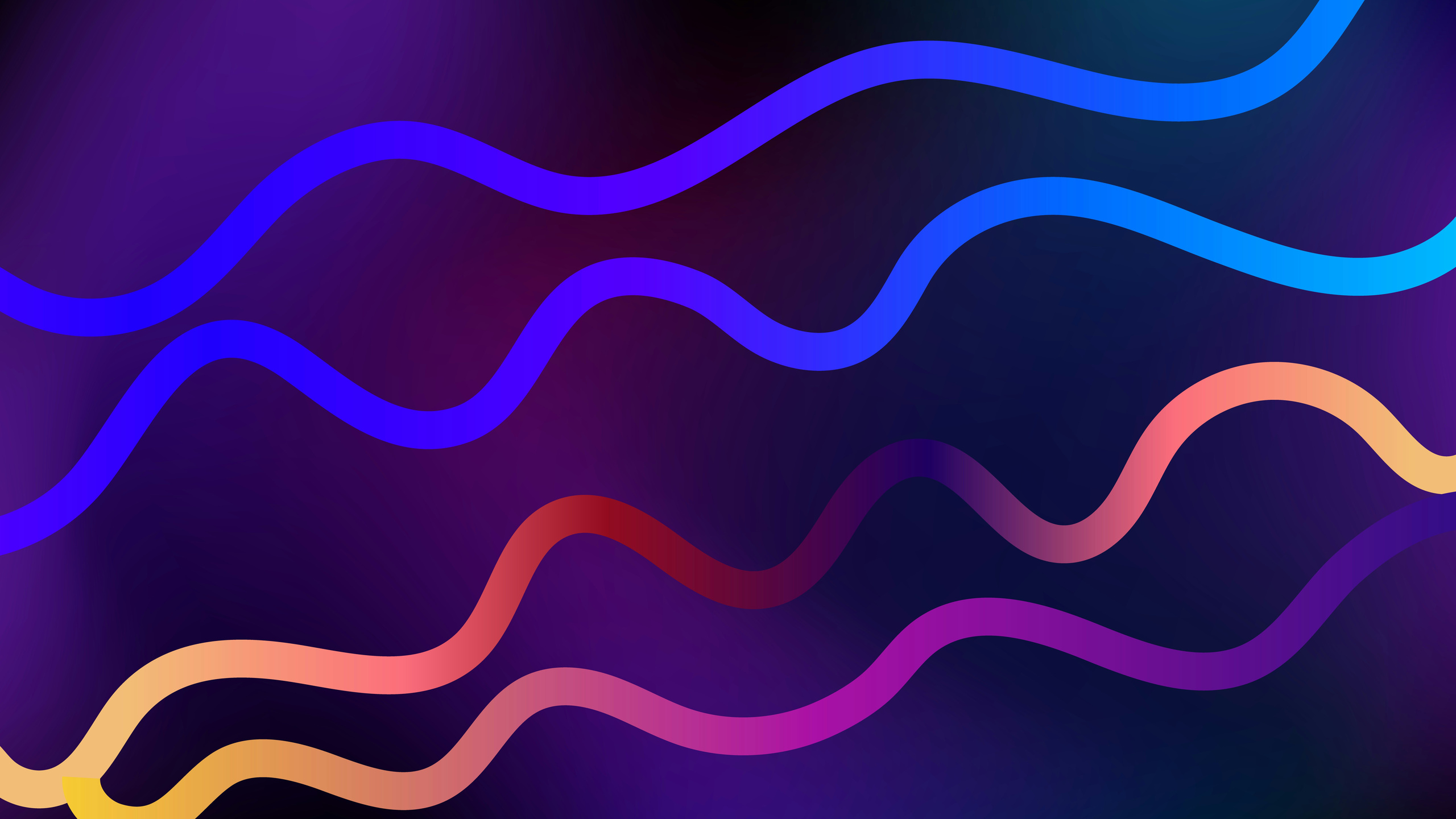 2560x1440 Flowing Neon Waves Abstract 1440P Resolution ,HD 4k ...