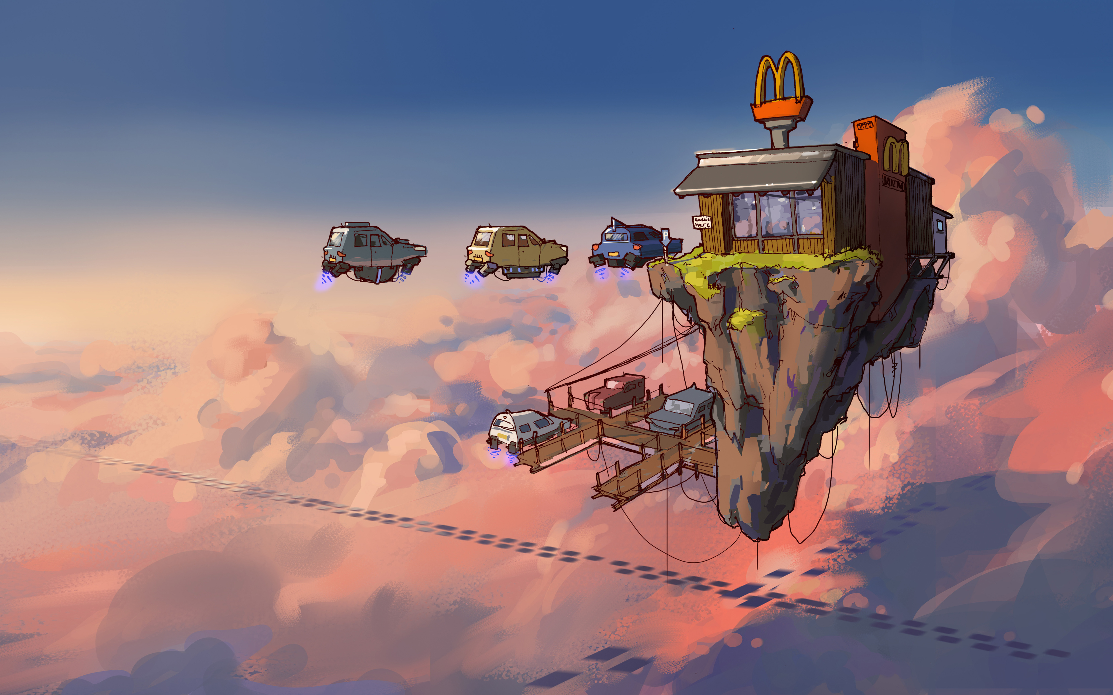 3840x2400 Flying Cafe 4K ,HD 4k Wallpapers,Images,Backgrounds,Photos ...