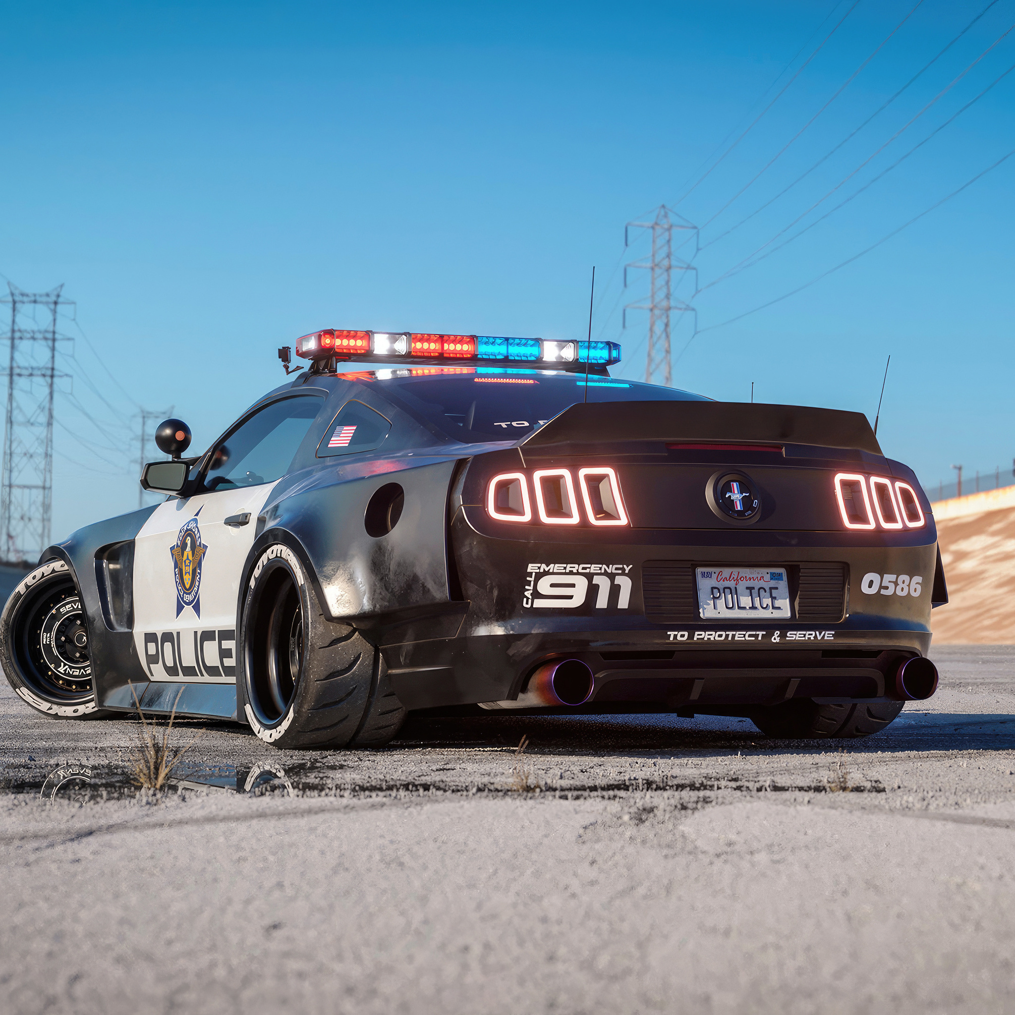 2048x2048 Ford Mustang Police Interceptor 4k Ipad Air ,HD 4k Wallpapers ...