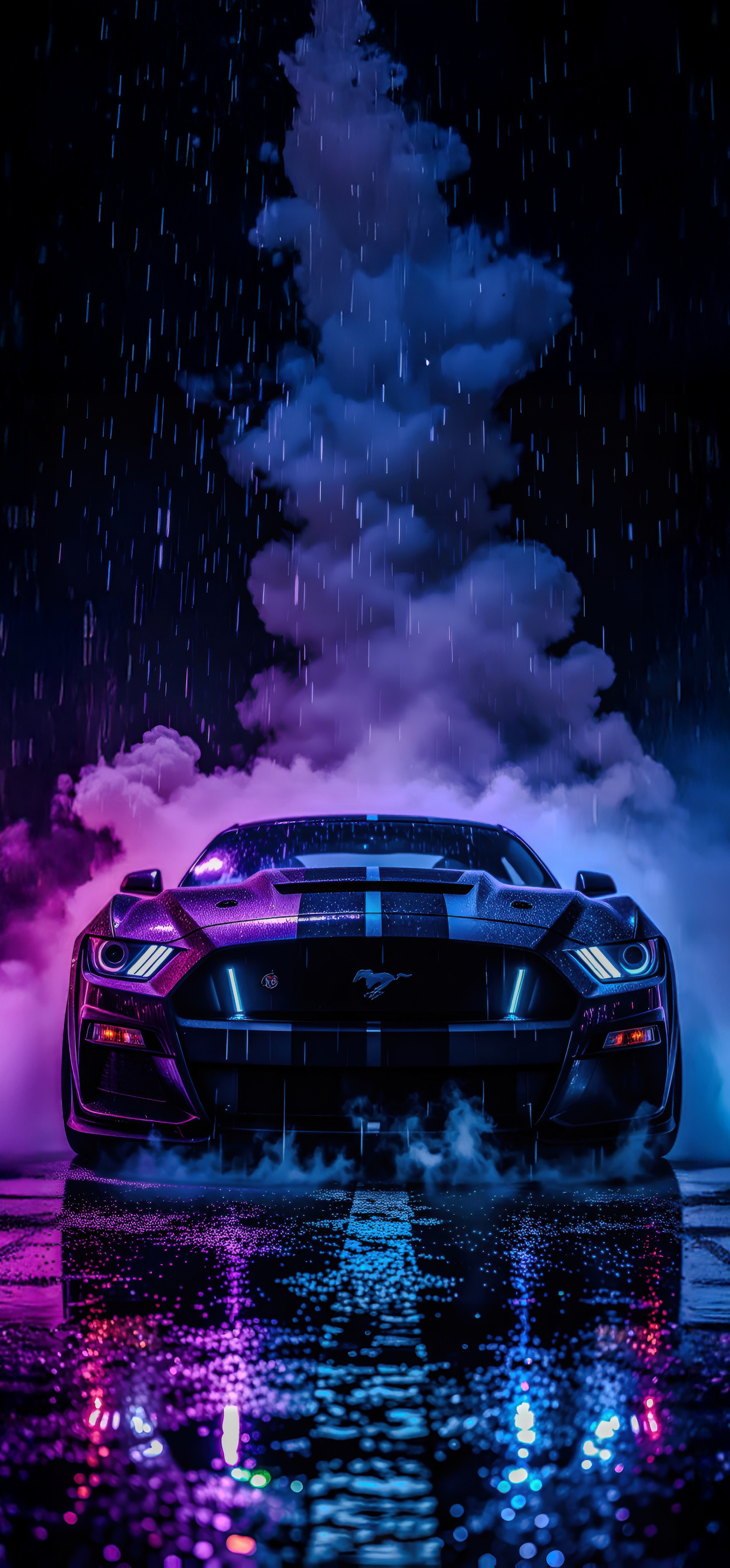 1242x2668 Ford Mustang Thunder In The Rain Iphone XS MAX ,HD 4k ...