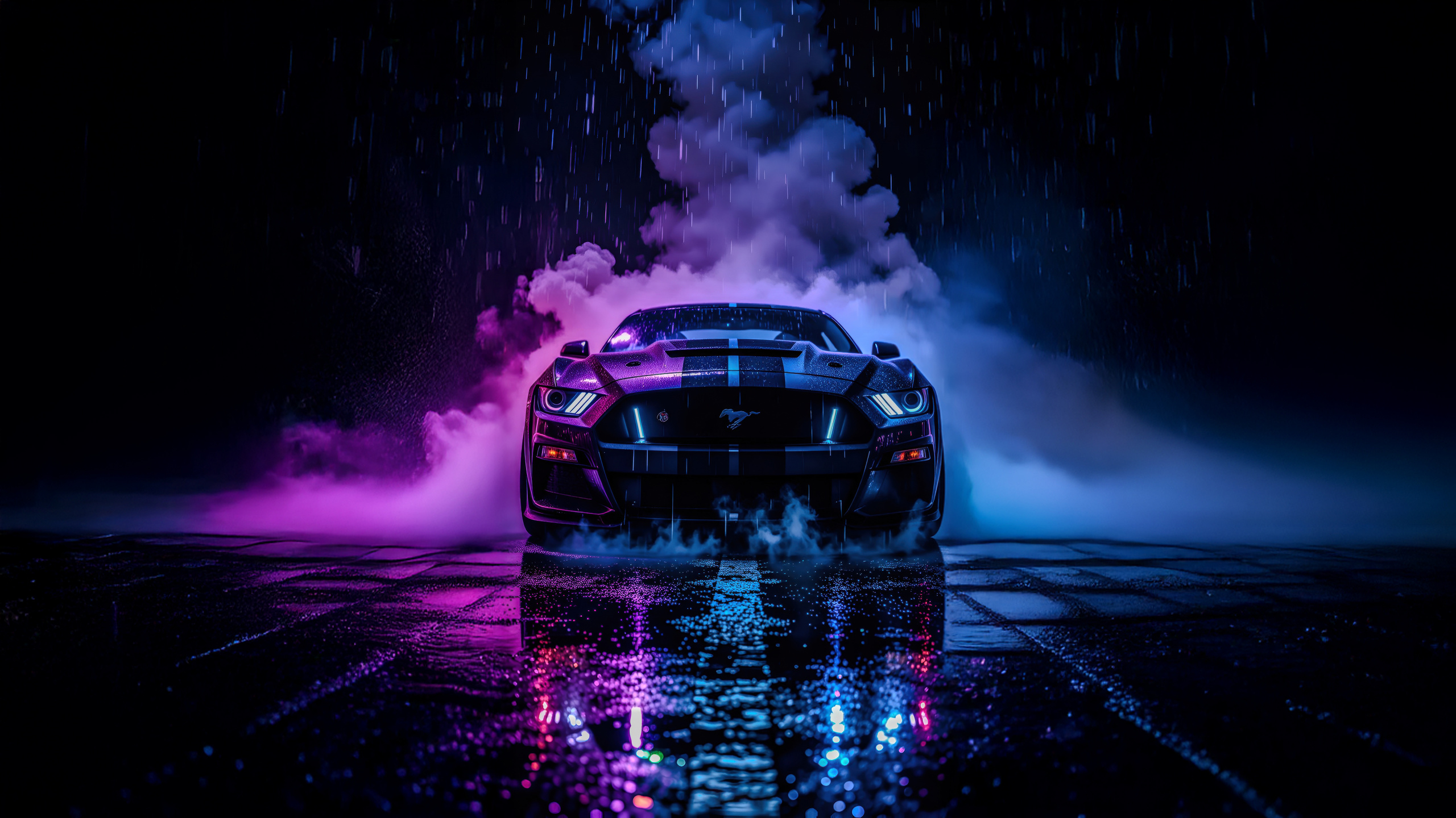 2560x1440 Ford Mustang Thunder In The Rain 1440P Resolution ,HD 4k ...