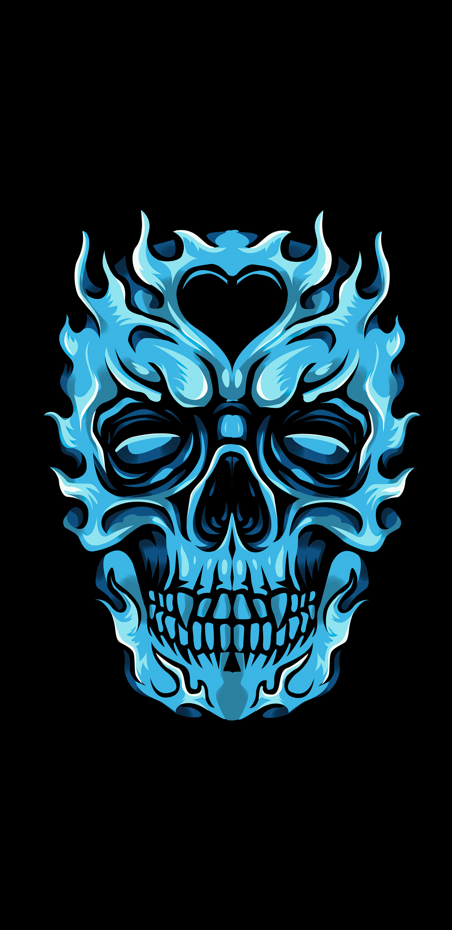 1440x2960 Frozen Glowing Skull Minimal 4k Samsung Galaxy Note 9,8, S9 ...