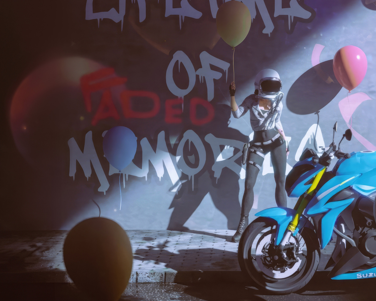 1280x1024 Futuristic Rebels Biker Girls Of The Scifi Wallpaper ...