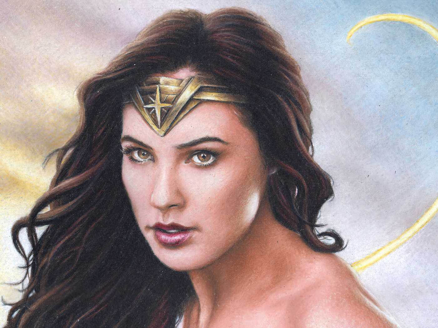 1400x1050 Gal Gadot Wonder Woman Colored Pencil Art 4k Wallpaper ...