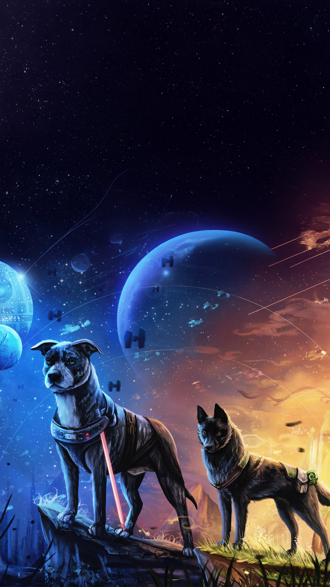 1080x1920 Galactic Dogs Of The Universe Iphone 7,6s,6 Plus, Pixel xl ...