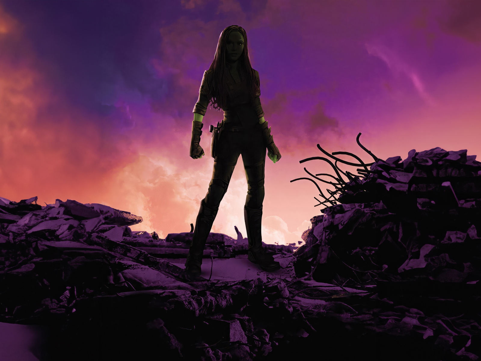 1600x1200 Gamora Guardians Of The Galaxy Vol 3 Minimal 4k Wallpaper ...