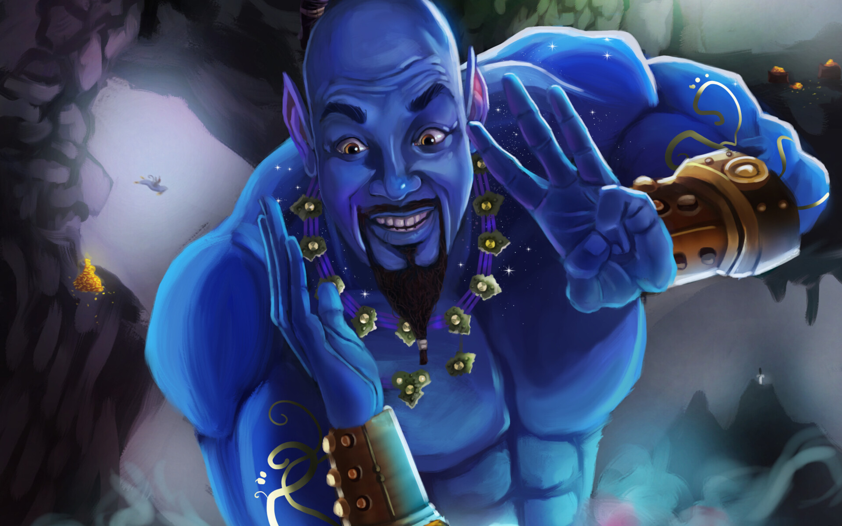 2880x1800 Genie In Aladdin Artwork Macbook Pro Retina ,HD 4k Wallpapers ...