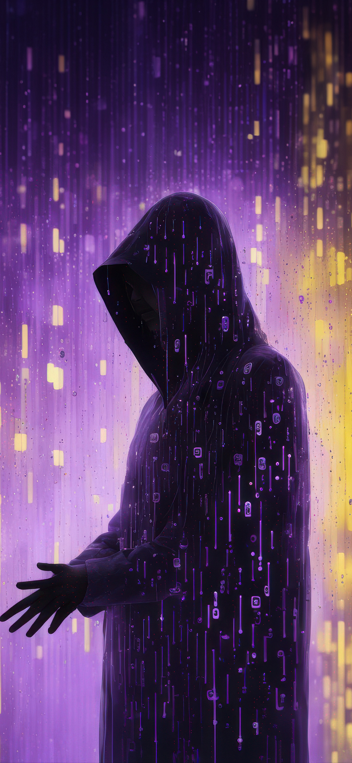 1125x2436 Ghost Digital Rain 5k Iphone XS,Iphone 10,Iphone X ,HD 4k ...