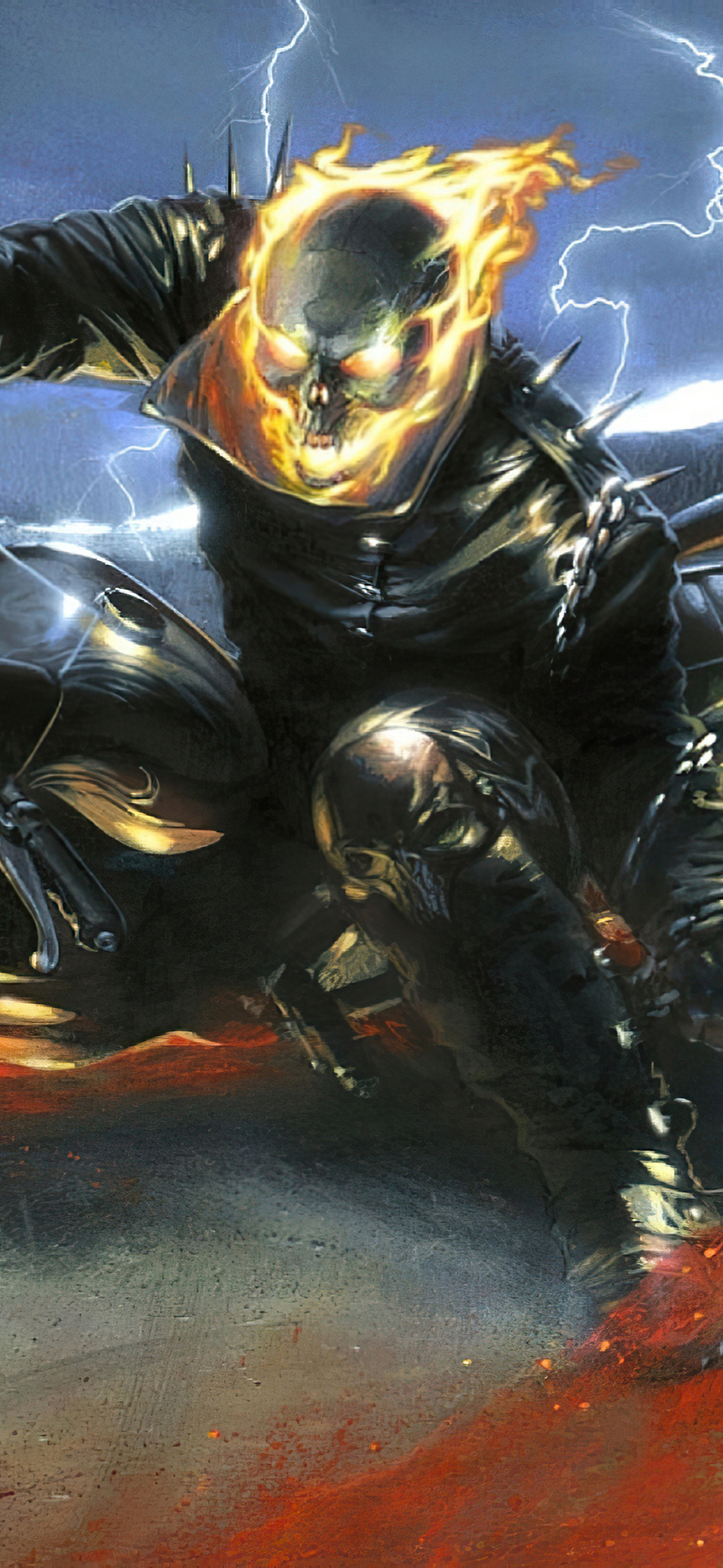 1125x2436 Ghost Rider On Bike 4k Iphone XS,Iphone 10,Iphone X ,HD 4k ...