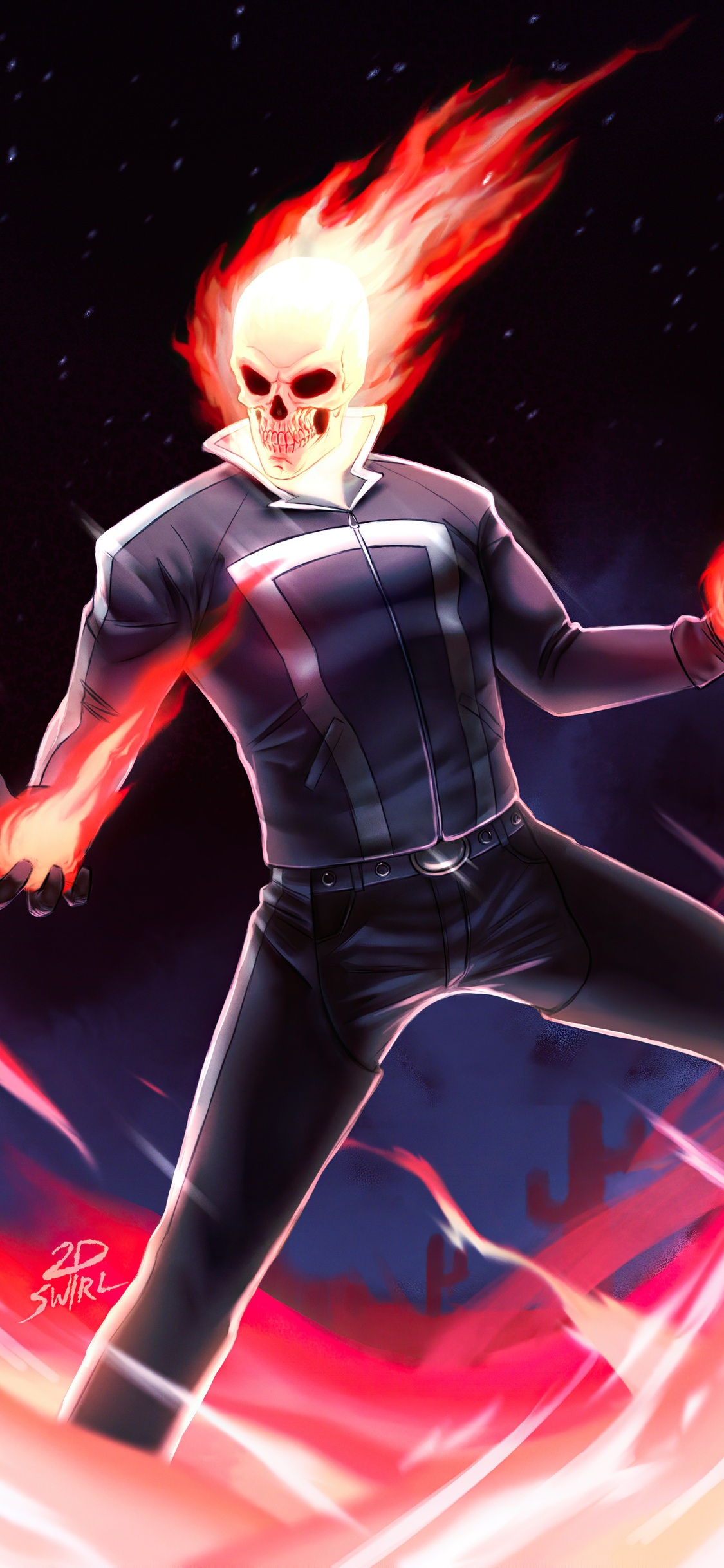 1125x2436 Ghost Rider On Fire Iphone XS,Iphone 10,Iphone X ,HD 4k ...