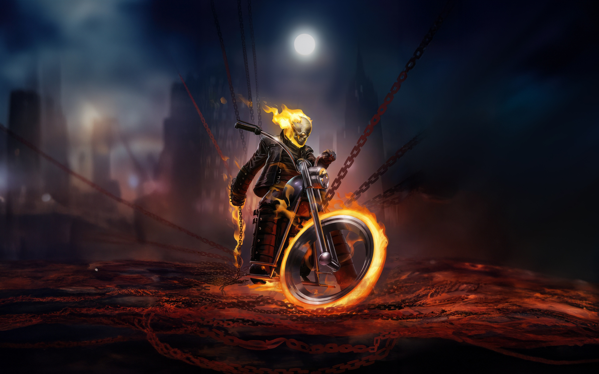 1920x1200 Ghost Rider Riding The Flames 1080P Resolution ,HD 4k ...