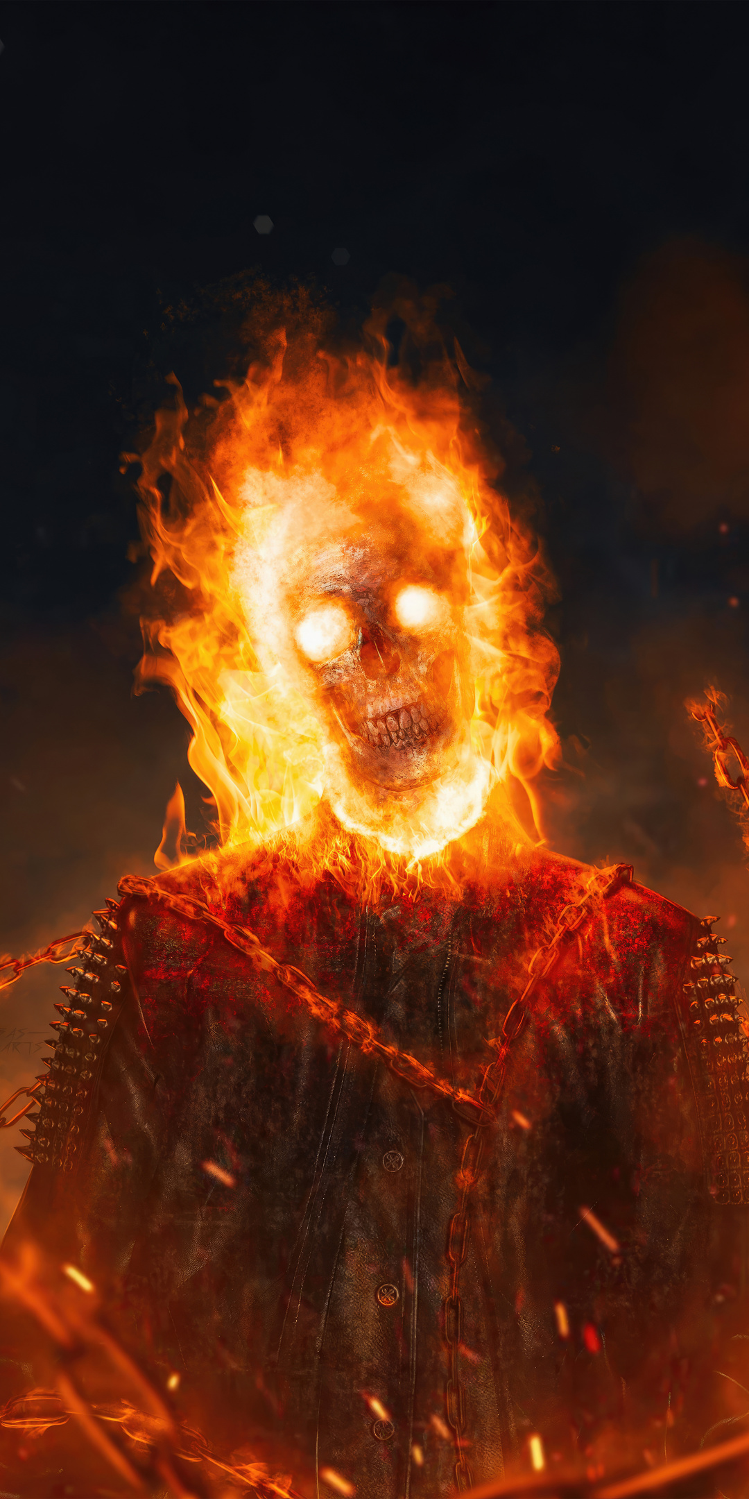 1080x2160 Ghost Rider Skull In Flames One Plus 5T,Honor 7x,Honor view ...