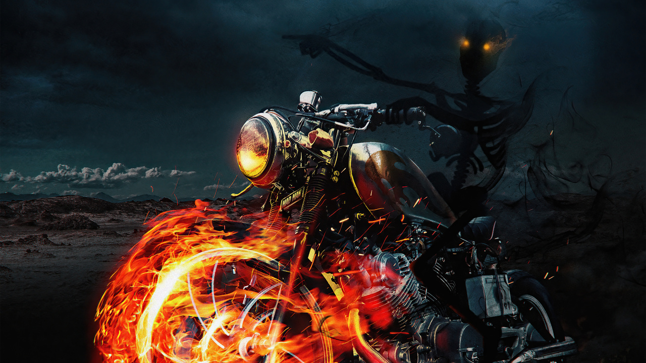 1280x720 Ghost Skull Rider 4k 720P ,HD 4k Wallpapers,Images,Backgrounds ...