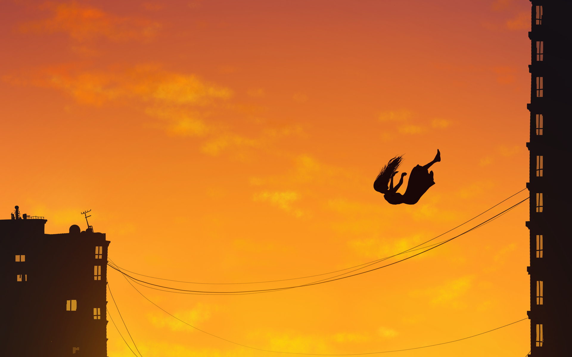 1920x1200 Girl Jumping Between Buildings At Sunset 1080P Resolution ,HD ...