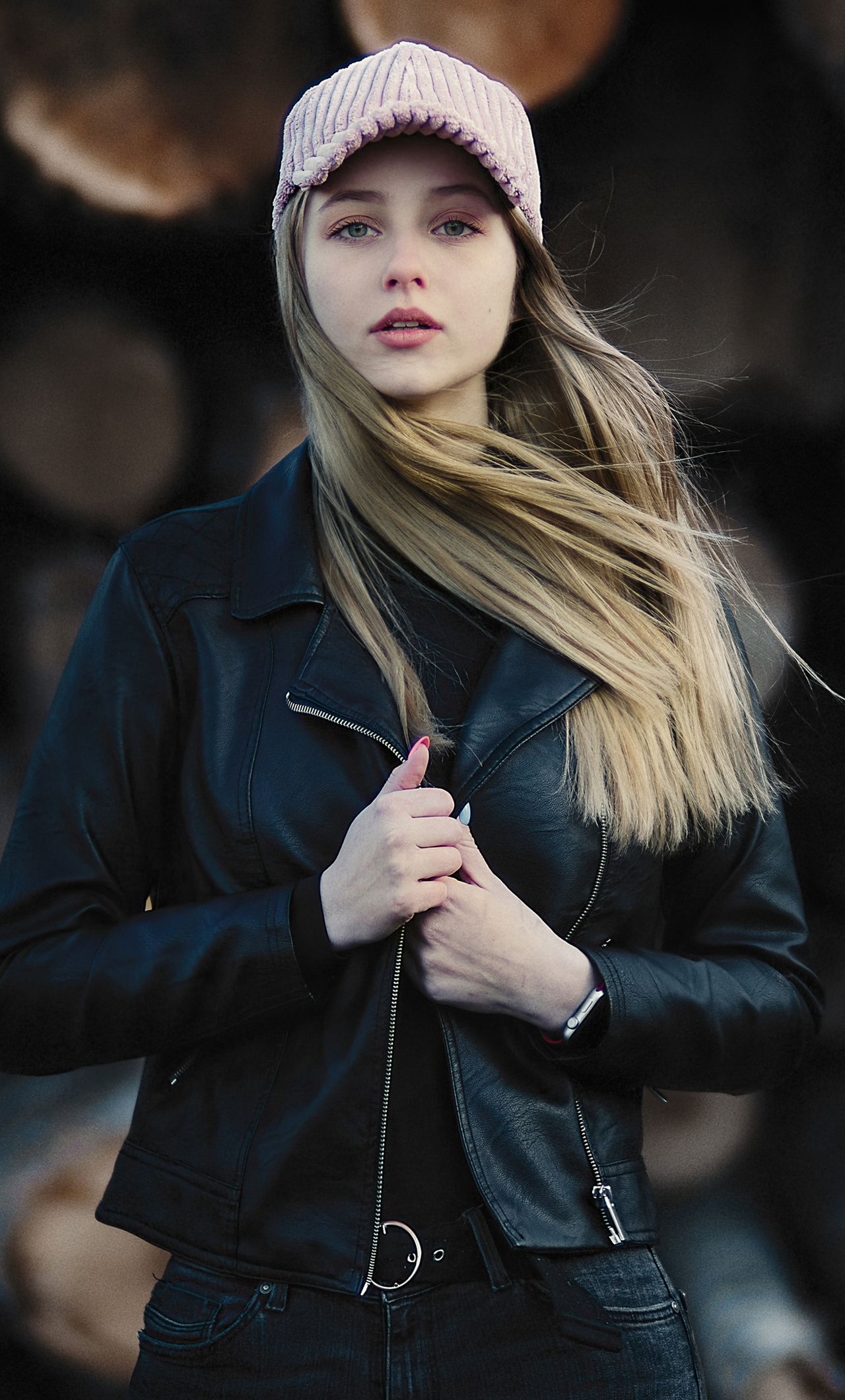1280x2120 Girl Leather Jacket 4k Iphone 6 Hd 4k Wallpapers Images