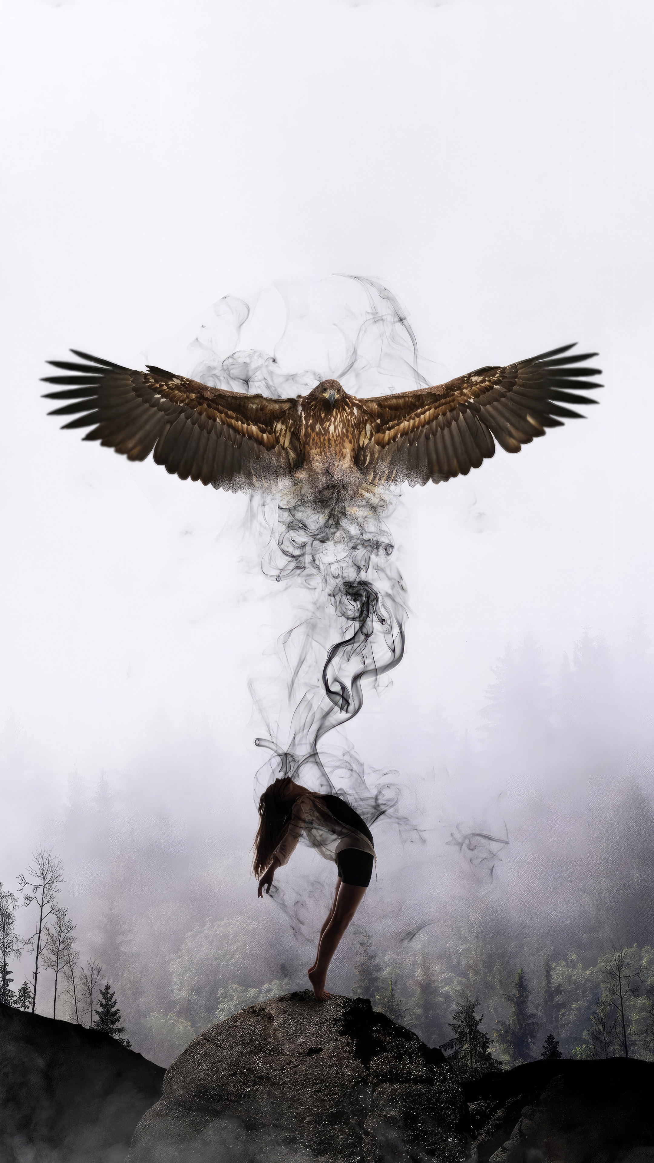 2160x3840 Girl Spirit Birds Essence One Soul Sony Xperia X,XZ,Z5 ...