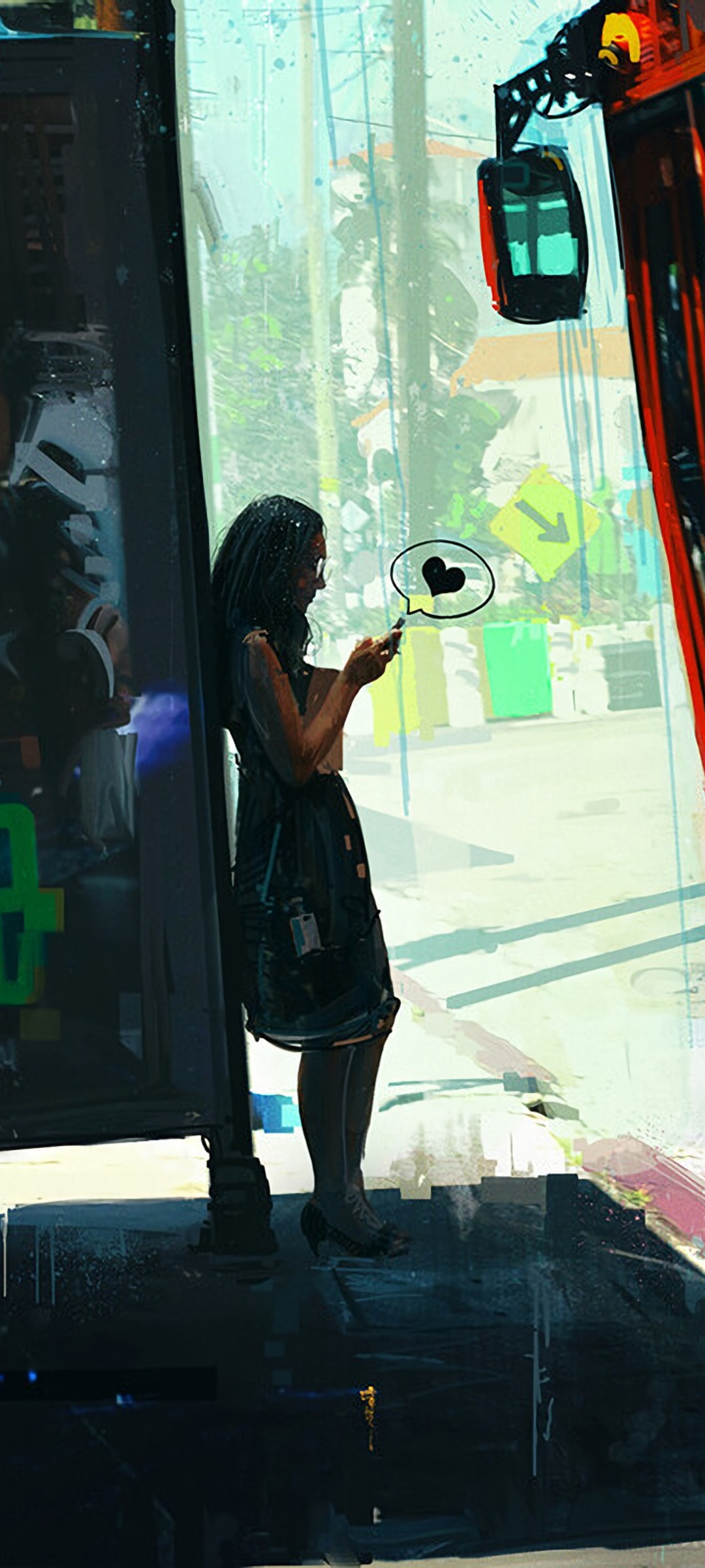 1080x2400 Girl Texting On Bus Side 4k Google Pixel 7 ,HD 4k Wallpapers ...