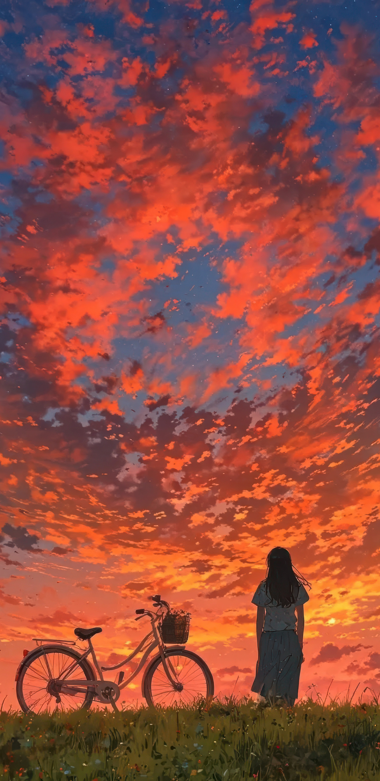 1440x2960 Girl With Cycle Golden Hour Goodbye Samsung Galaxy Note 9,8 ...