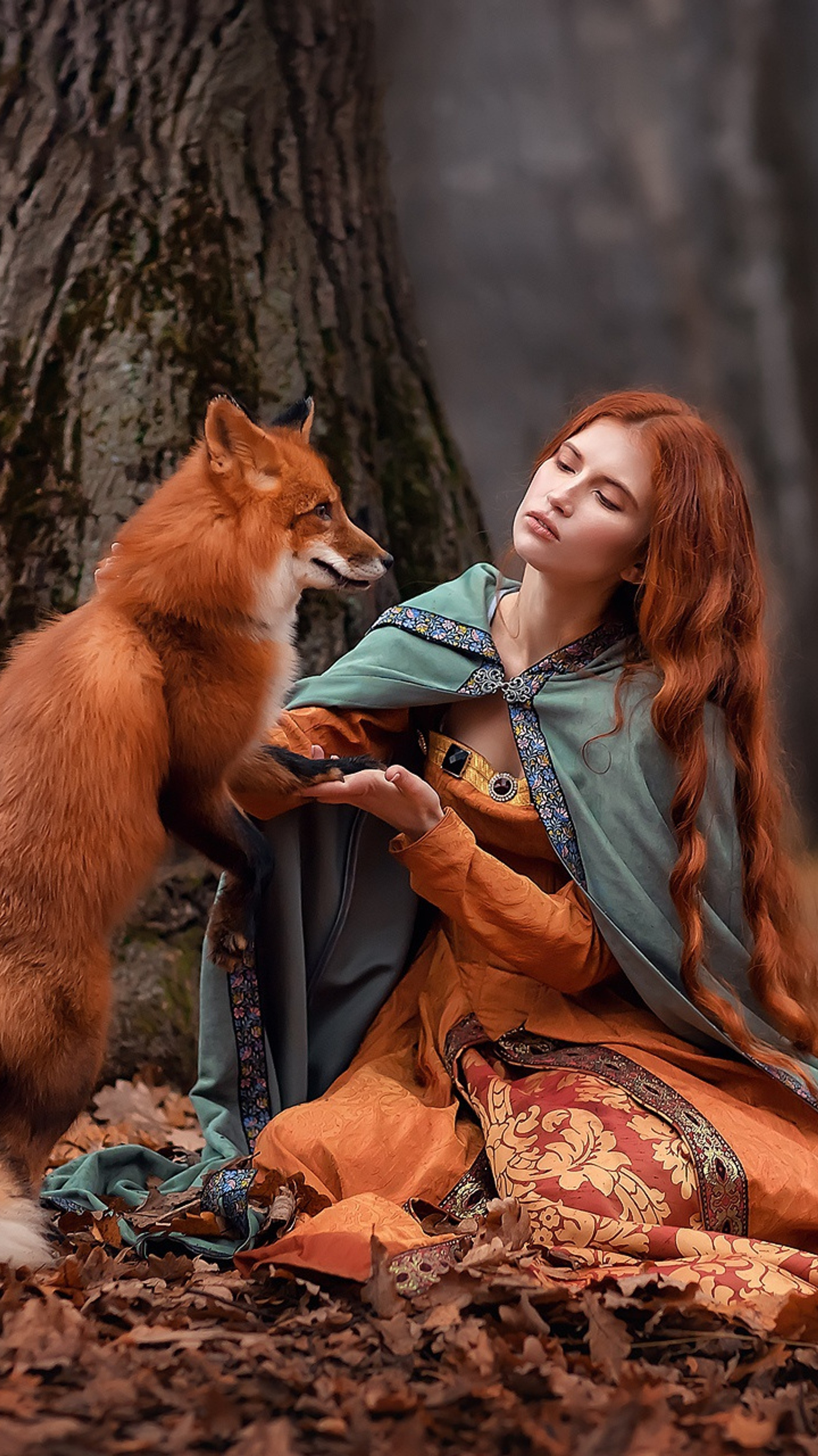 2160x3840 Girl With Fox Sony Xperia X,XZ,Z5 Premium ,HD 4k Wallpapers ...