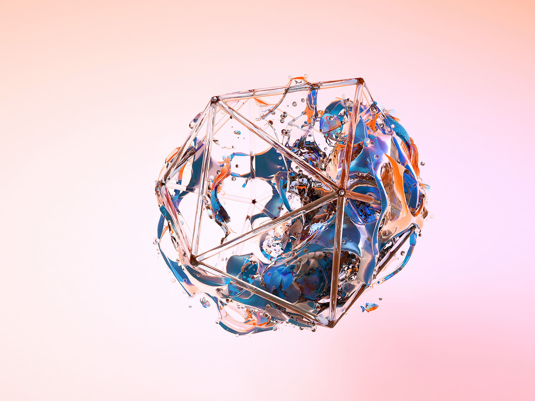 2048x1536 Glass Cube Shapes Justin Maller 4k 2048x1536 Resolution HD 4k ...