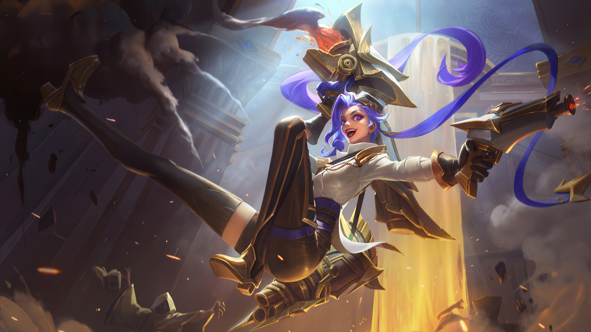 2048x1152 Glorious Jinx Splash Art Wild Rif Wallpaper,2048x1152 ...