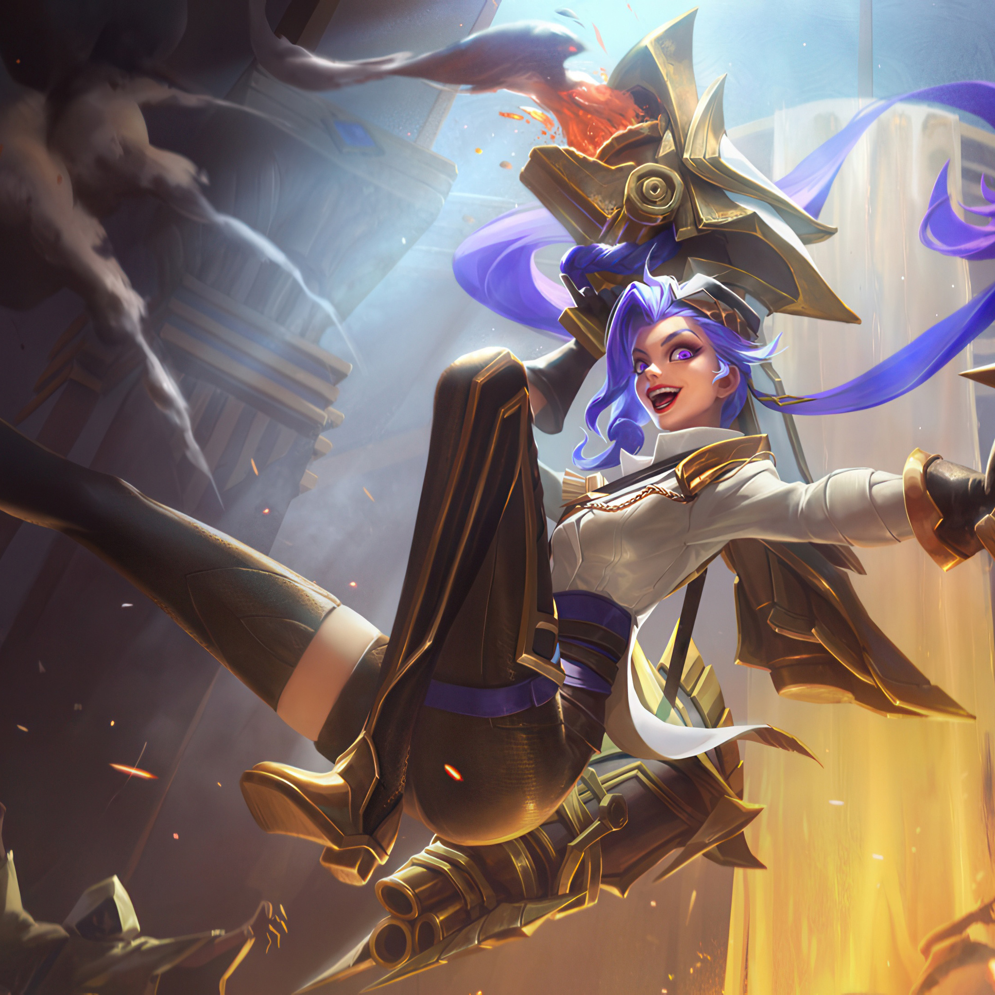 2048x2048 Glorious Jinx Splash Art Wild Rif Ipad Air ,HD 4k Wallpapers ...