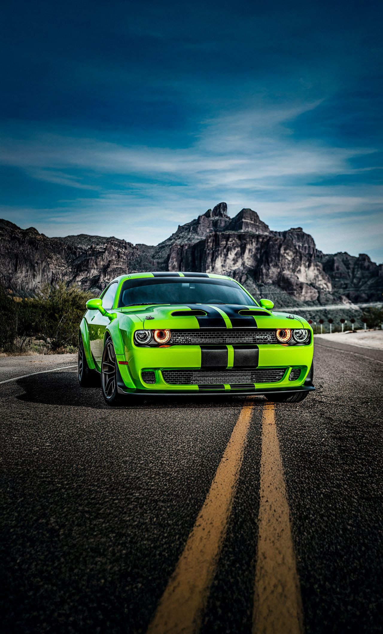 1280x2120 Glossy Green Dodge Challenger iPhone 6+ ,HD 4k Wallpapers ...