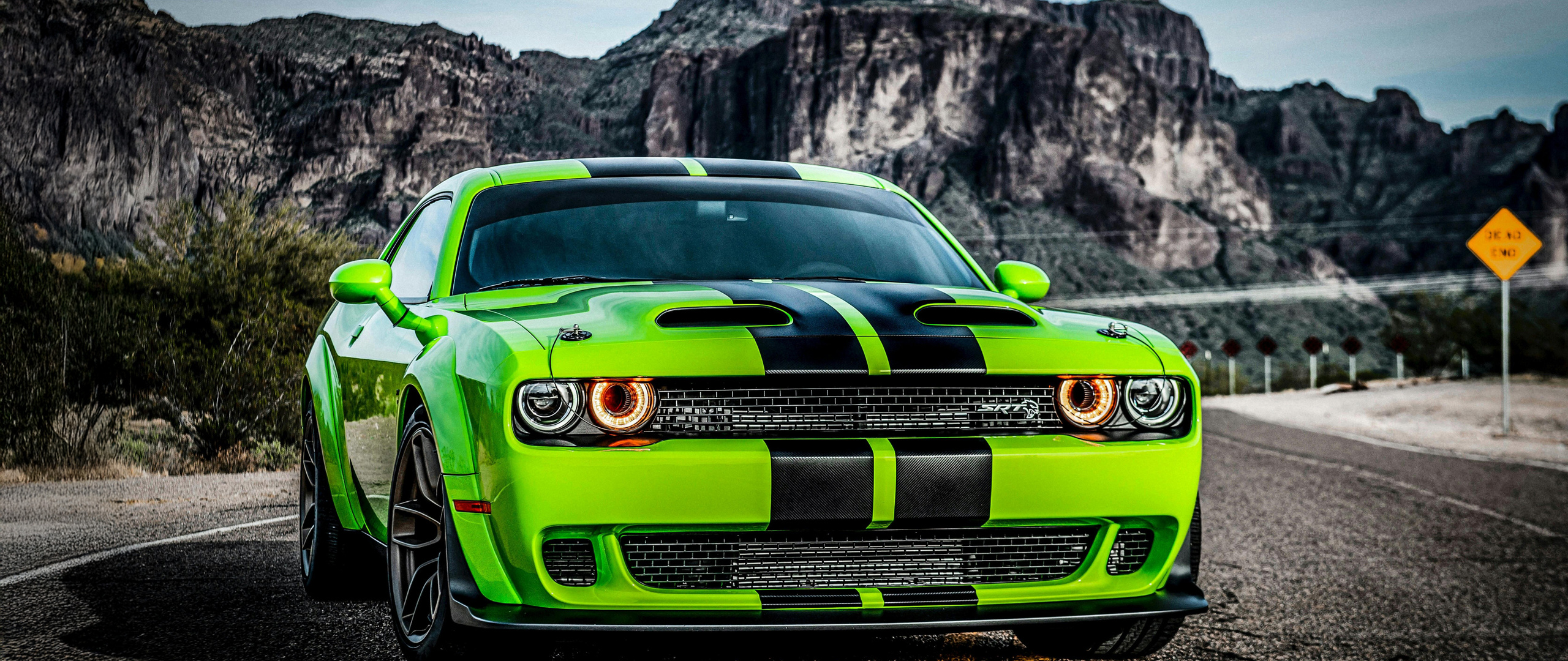 2560x1080 Glossy Green Dodge Challenger Wallpaper,2560x1080 Resolution ...