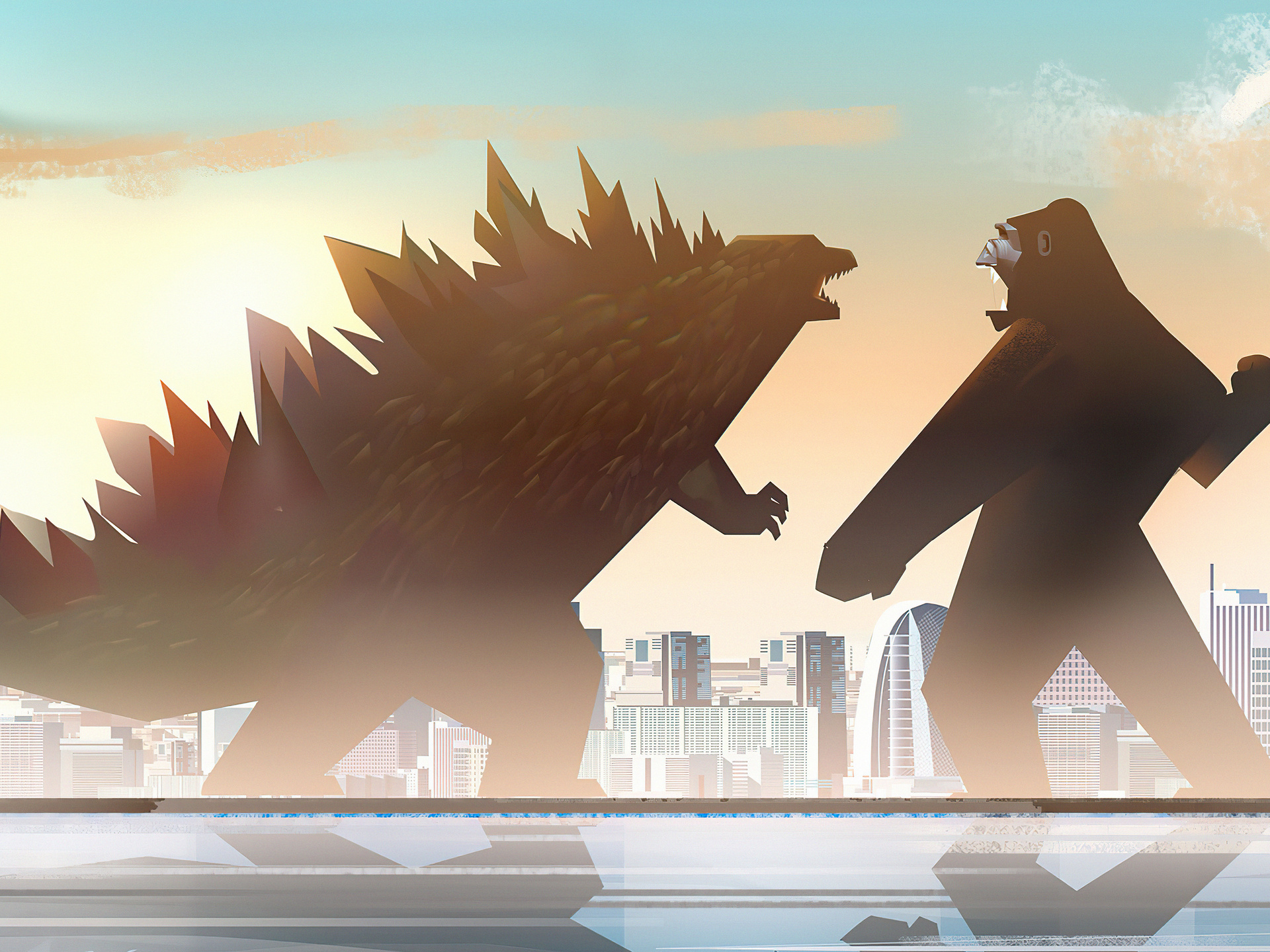 1920x1440 Godzilla Vs Kong Fight Minimal 5k 1920x1440 Resolution HD 4k ...